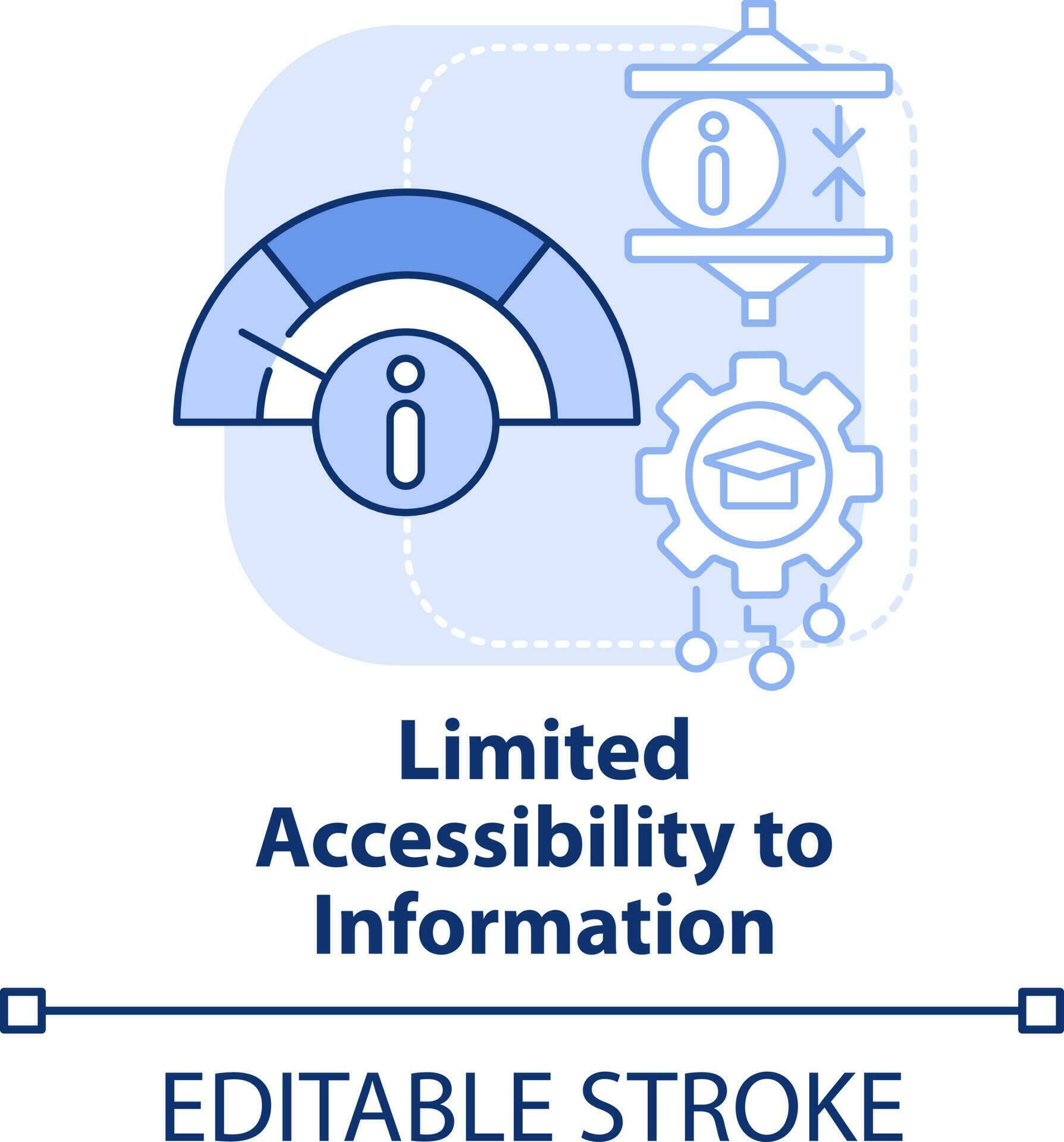 Limited Accessibility To Information Light Blue Concept Icon Microlearning Drawback Abstract