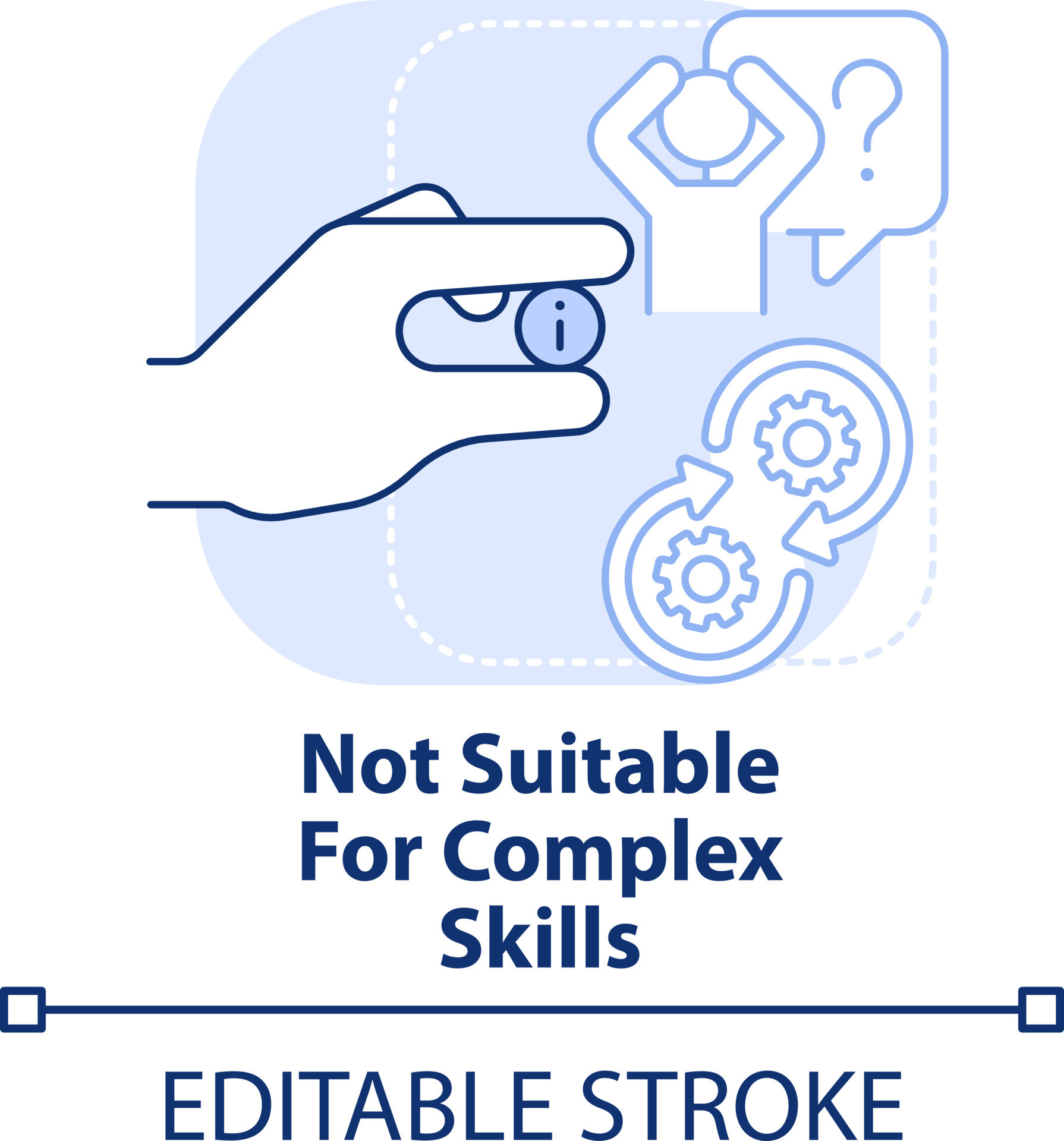 Not Suitable For Complex Skills Light Blue Concept Icon Microlearning Cons Abstract Idea Thin