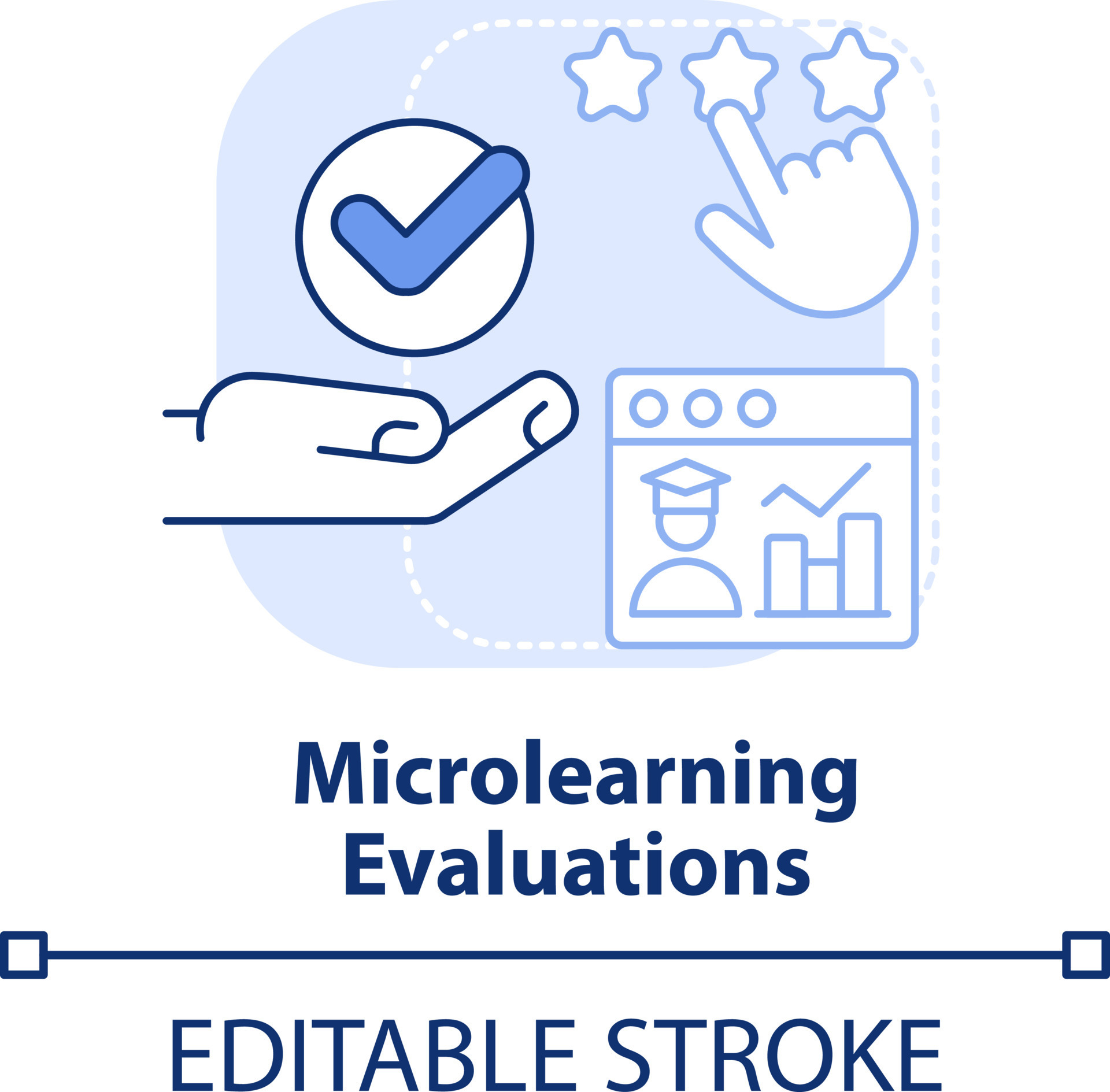 Microlearning Evaluations Light Blue Concept Icon Micro Learning Module Abstract Idea Thin Line