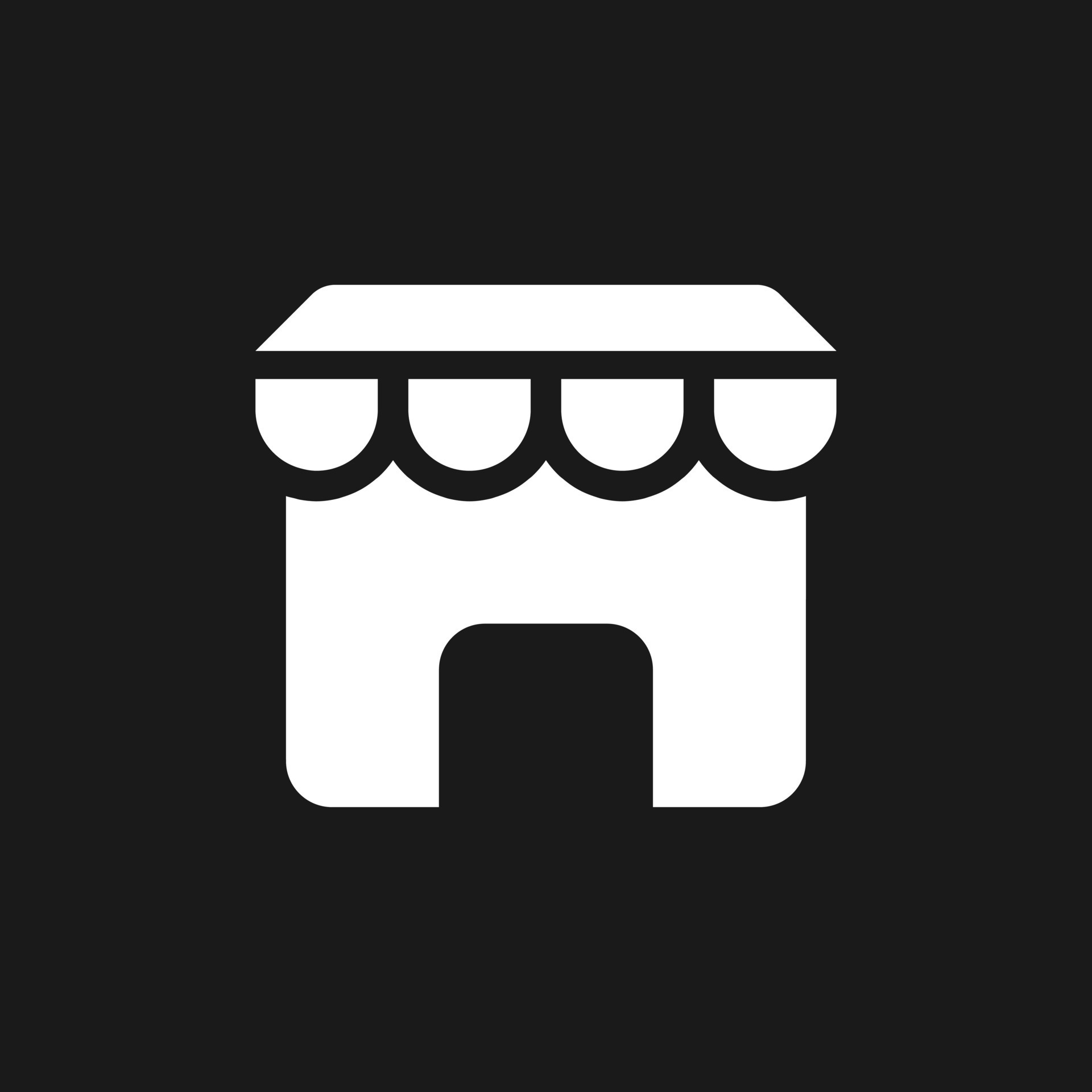 Online marketplace dark mode glyph ui icon. Digital marketplace. User interface design. White ...