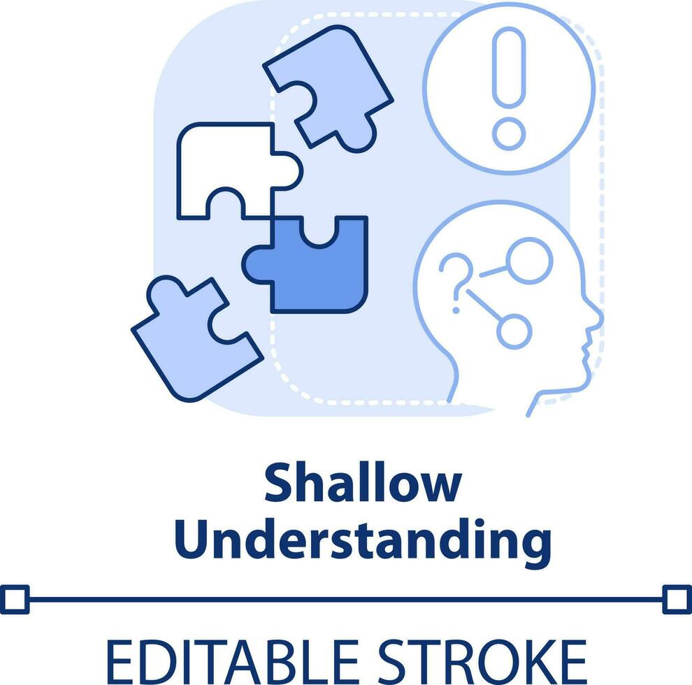 Shallow Understanding Light Blue Concept Icon Microlearning Disadvantage Abstract Idea Thin