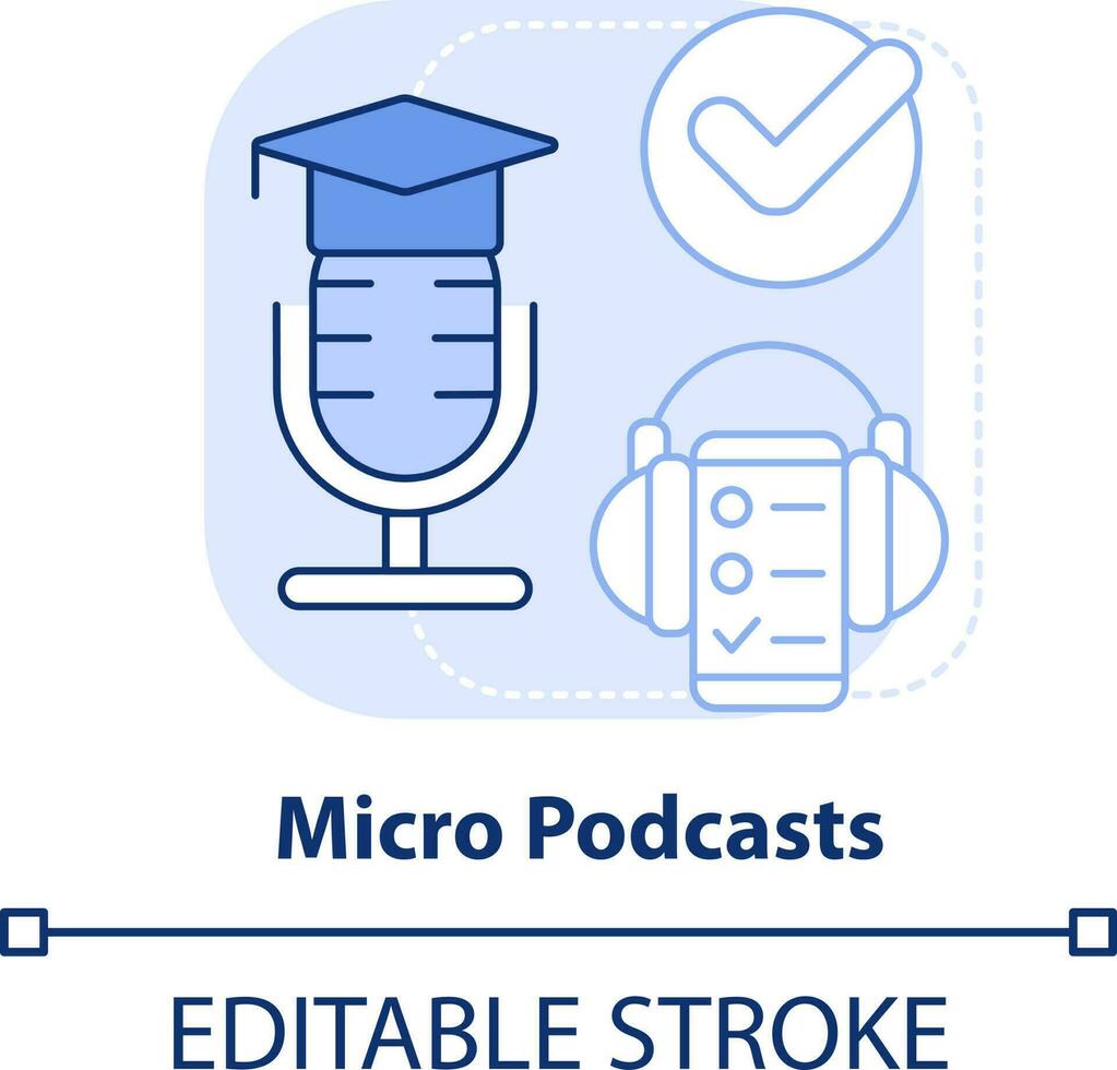 Micro Podcasts Light Blue Concept Icon Delivery Microlearning Option Abstract Idea Thin Line