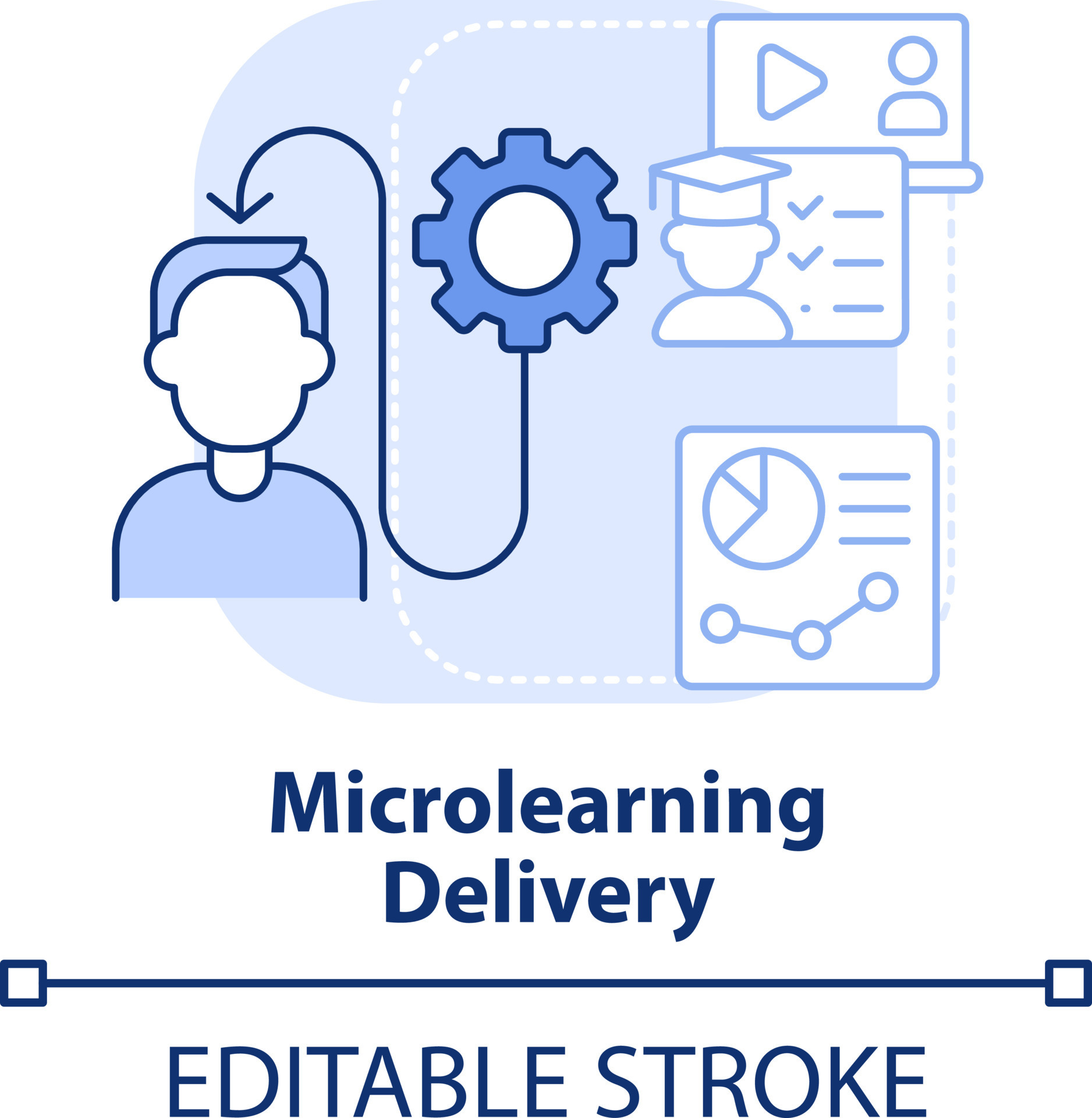 Microlearning delivery light blue concept icon. Micro learning module abstract idea thin line ...