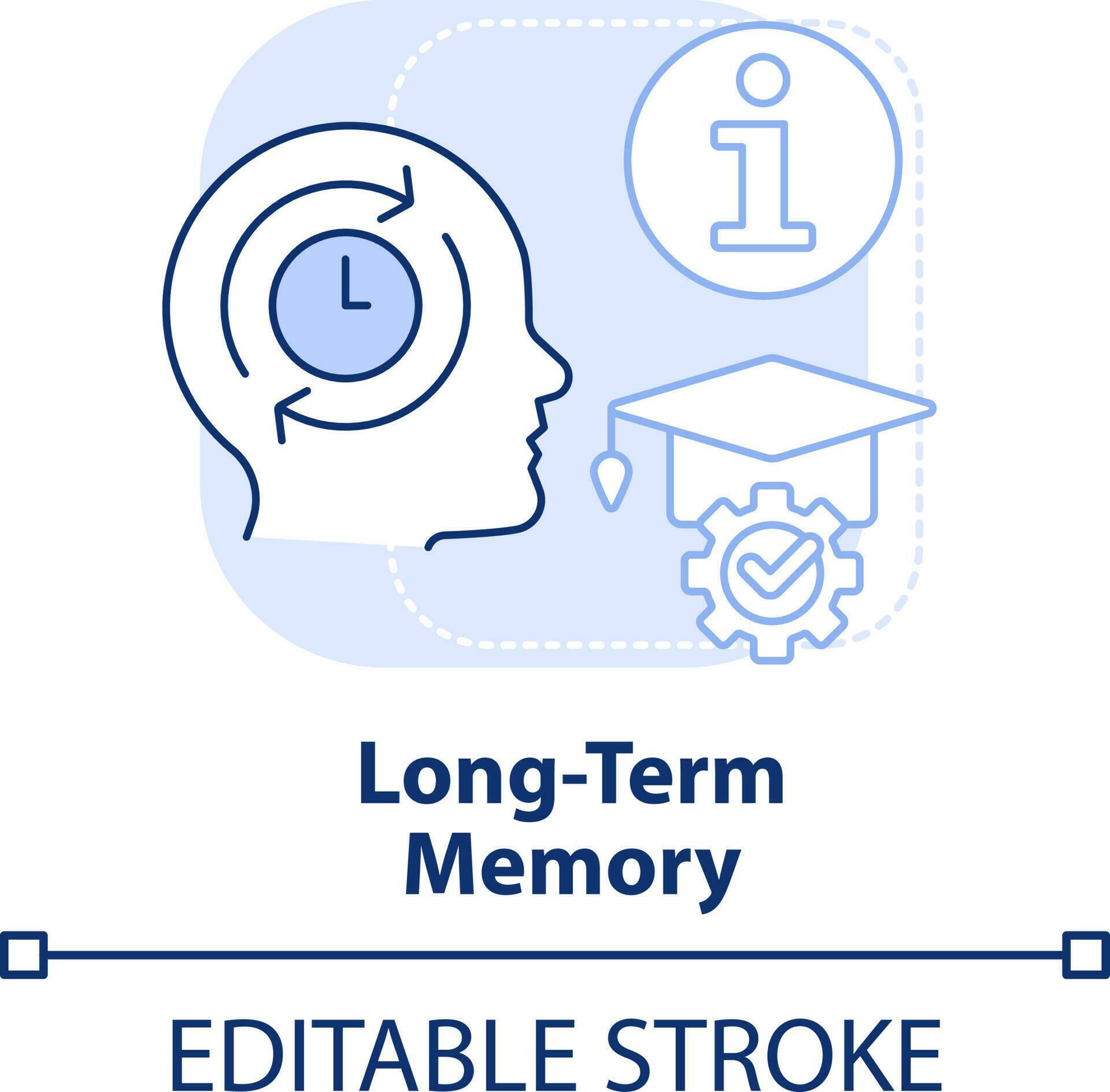 Long-term memory light blue concept icon. Knowledge retention abstract ...