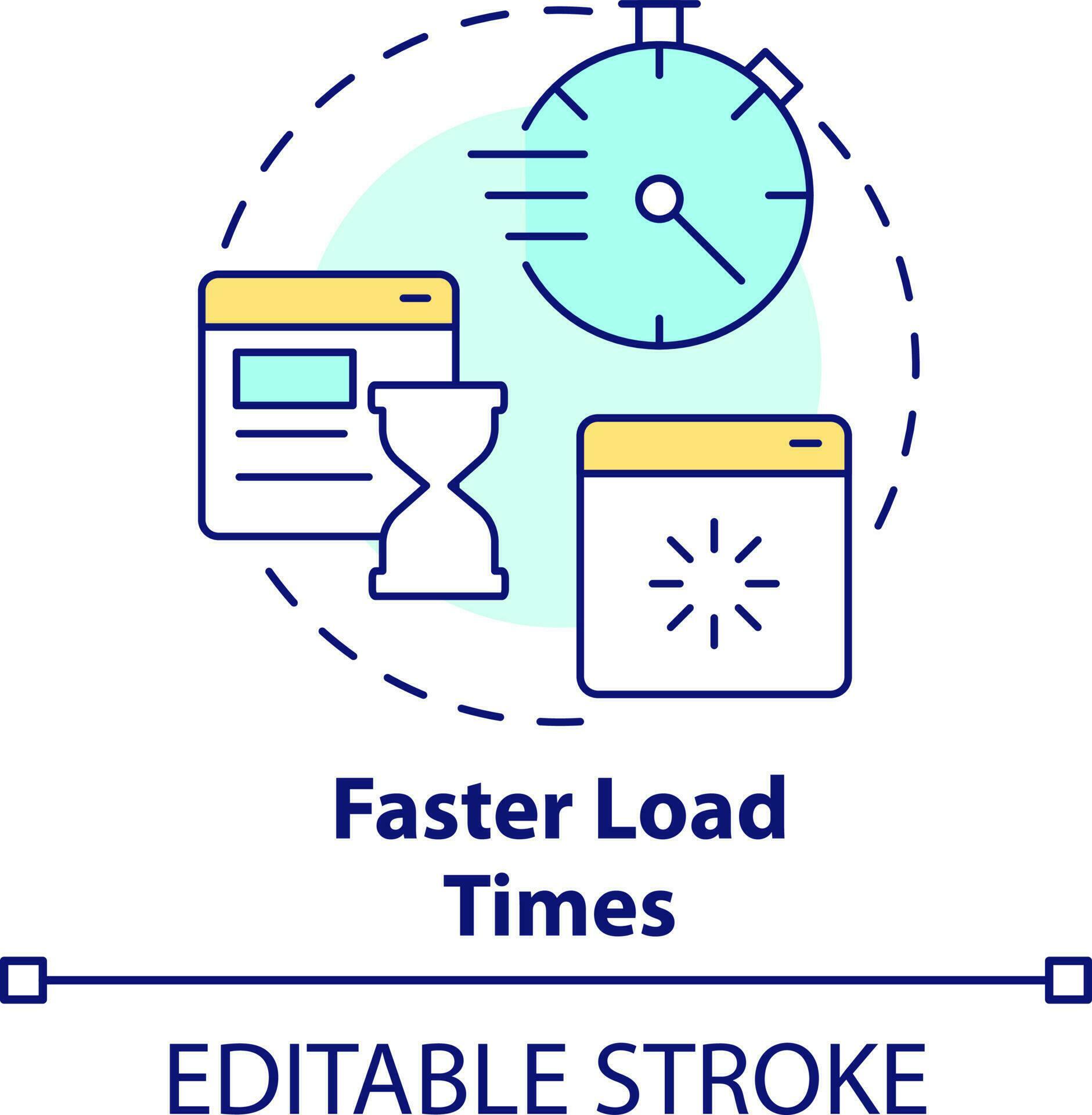 Faster Load Times Concept Icon Web Page Loading Advantage Of Mobile First Design Abstract Idea