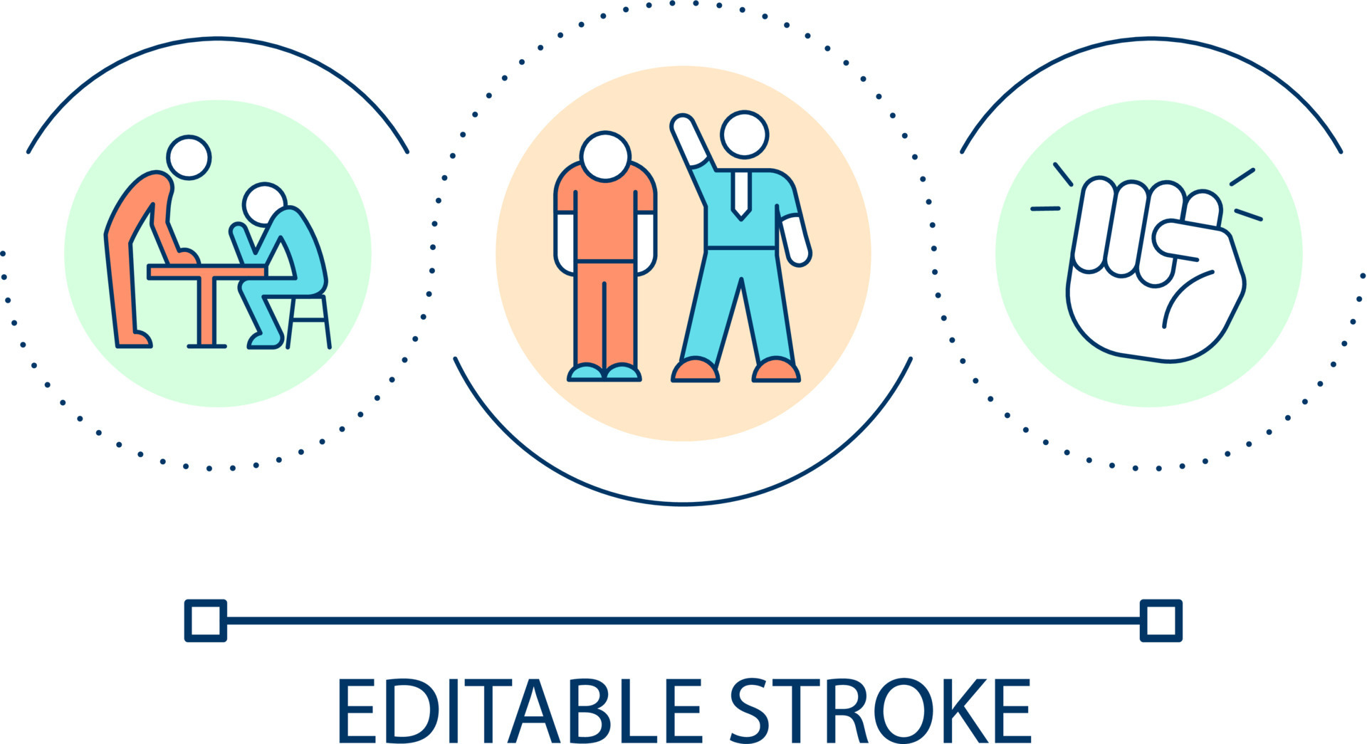 Workplace harassment loop concept icon. Abuse and aggression. Violent ...
