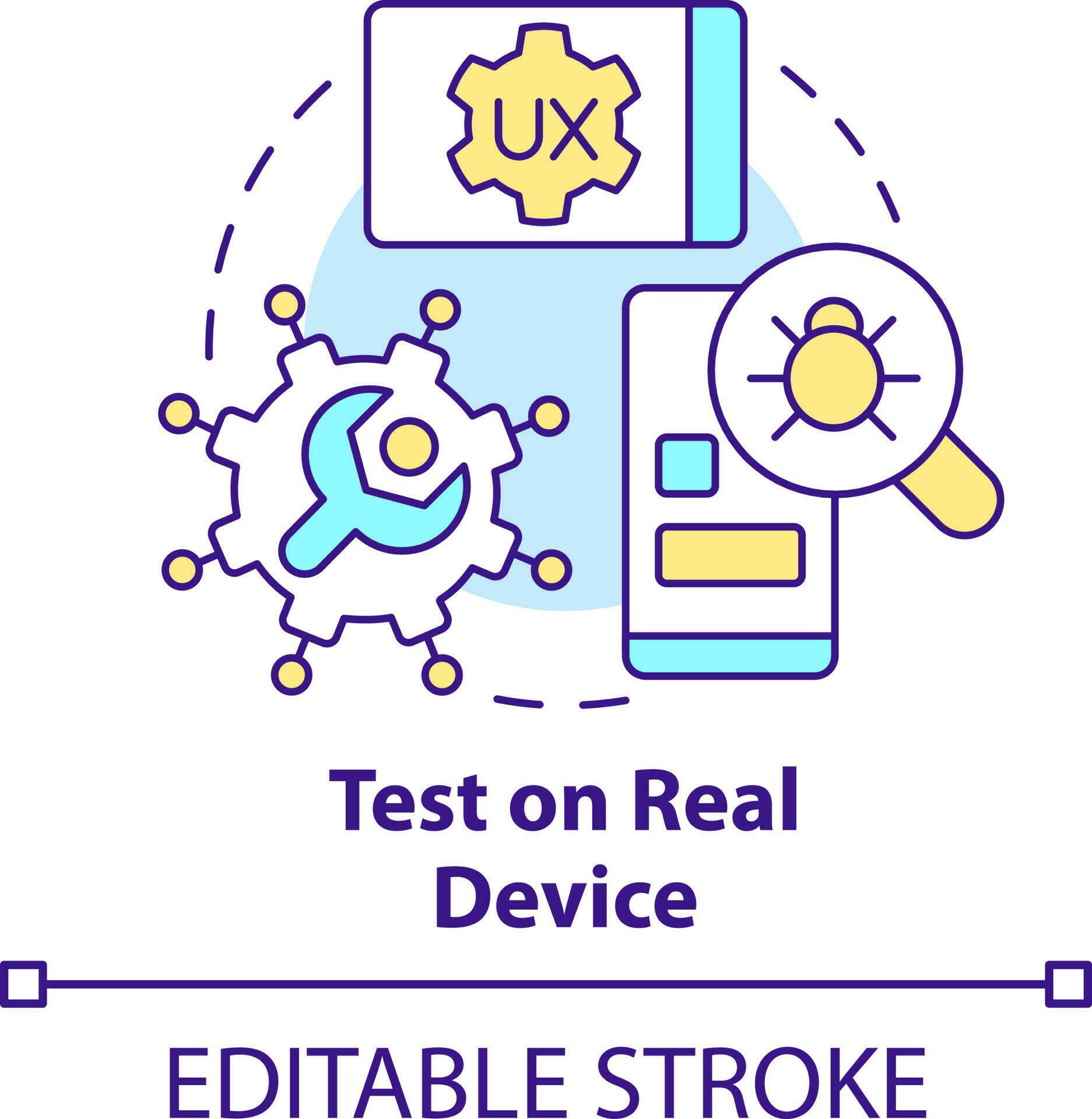 Test On Real Device Concept Icon Errors Research Mobile First Design Process Abstract Idea