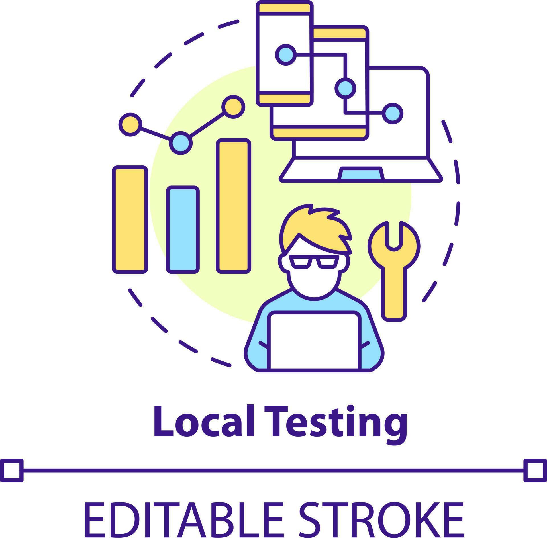 Local Testing Concept Icon Check Website Mobile First Design Testing Abstract Idea Thin Line