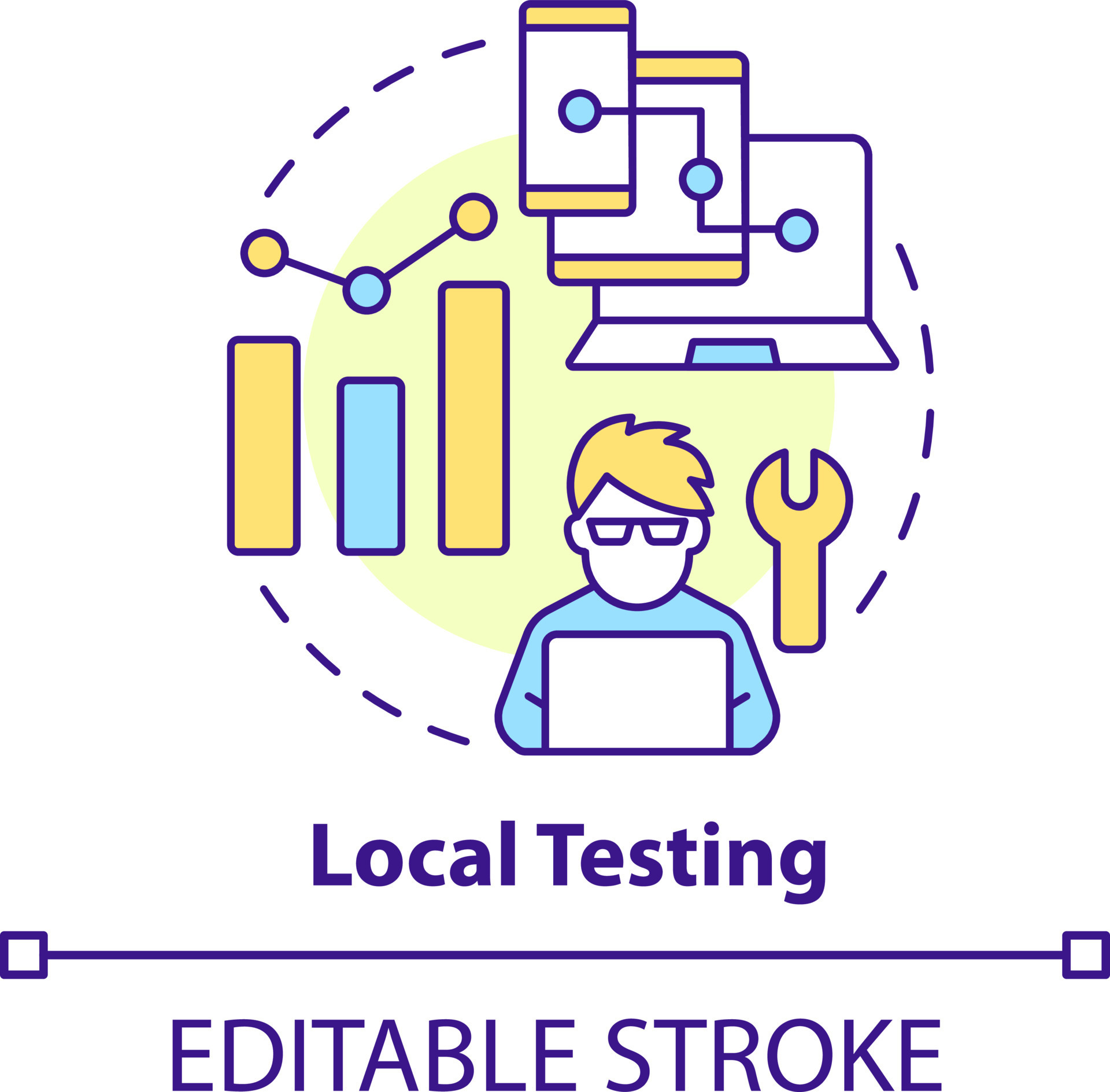 Local Testing Concept Icon Check Website Mobile First Design Testing Abstract Idea Thin Line