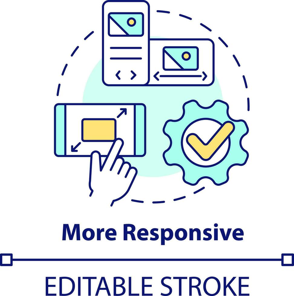 More Responsive Concept Icon Flexible Screen Size Advantage Of Mobile First Design Abstract