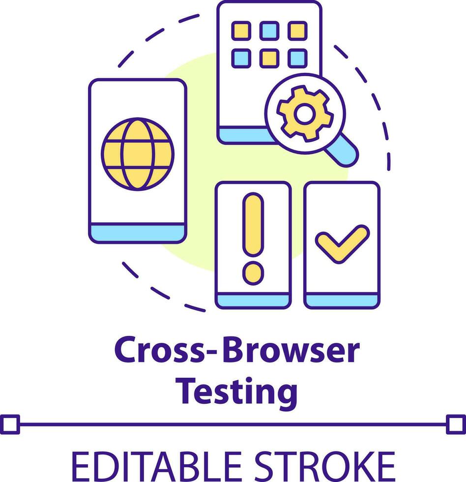 Cross Browser Testing Concept Icon Different Browsers Mobile First Design Testing Abstract
