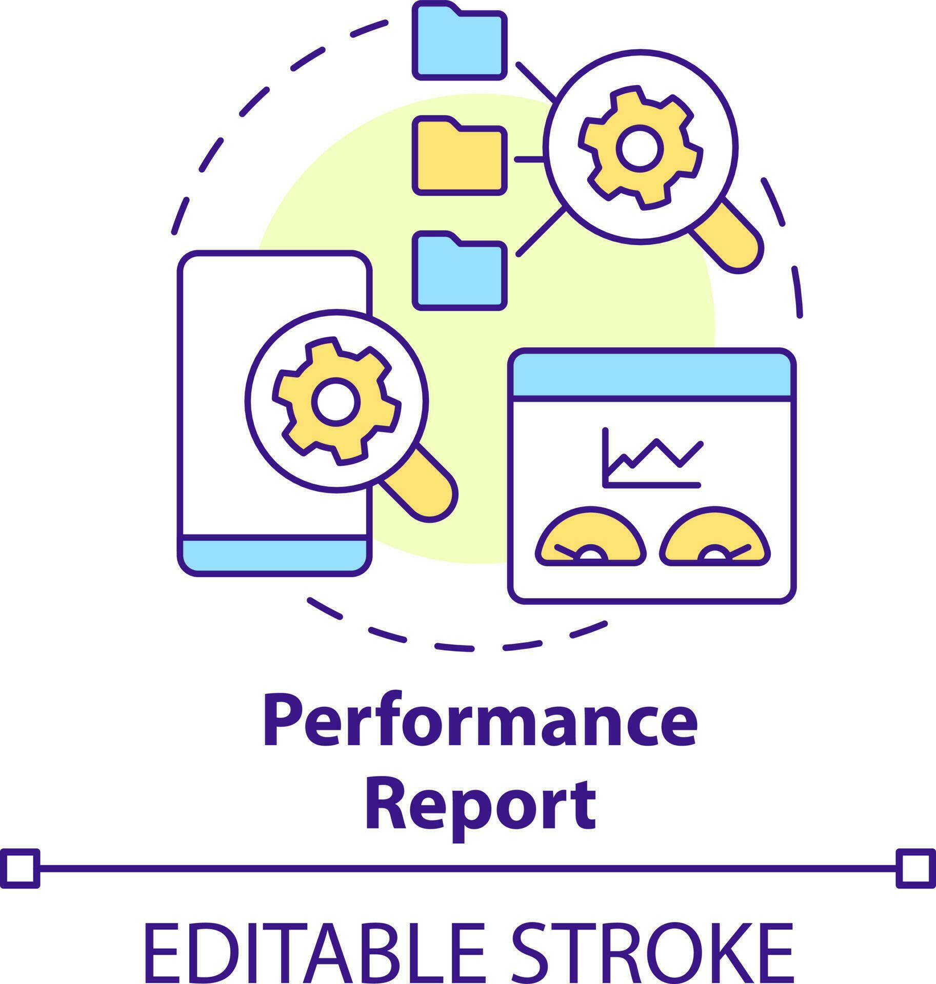 Performance Report Concept Icon Data Analysis Mobile First Design Testing Abstract Idea Thin