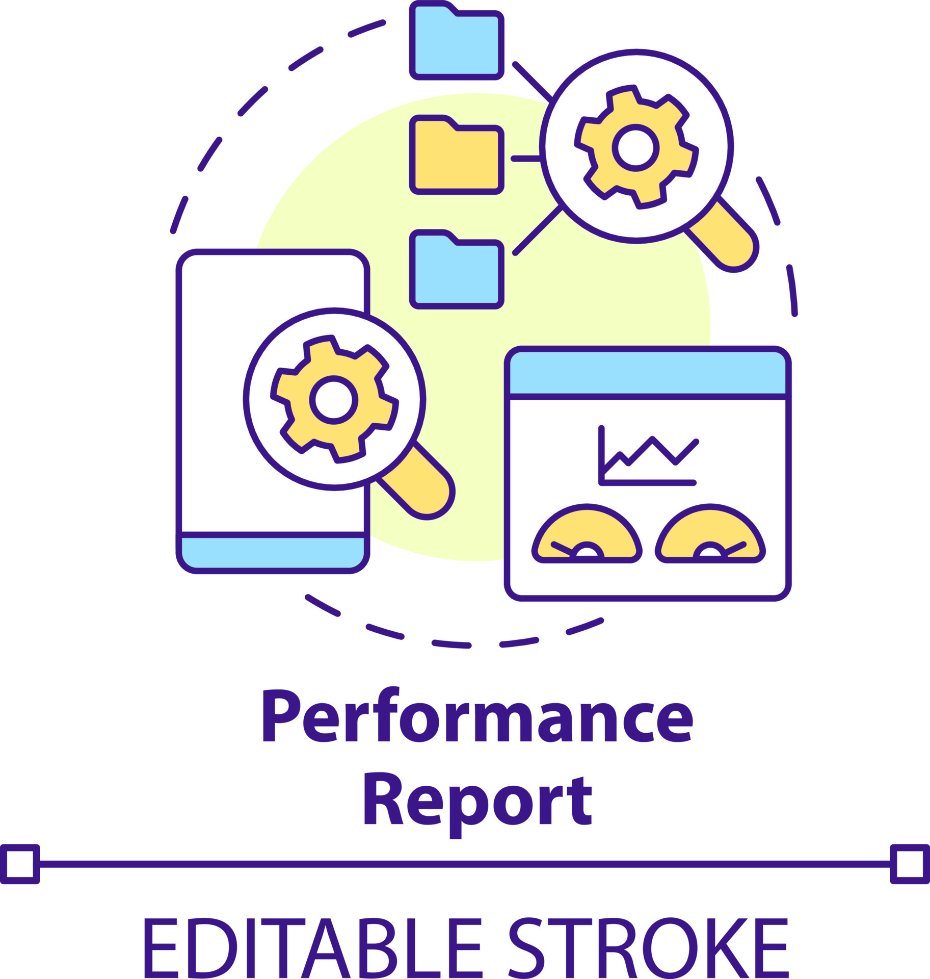 Performance Report Concept Icon Data Analysis Mobile First Design Testing Abstract Idea Thin