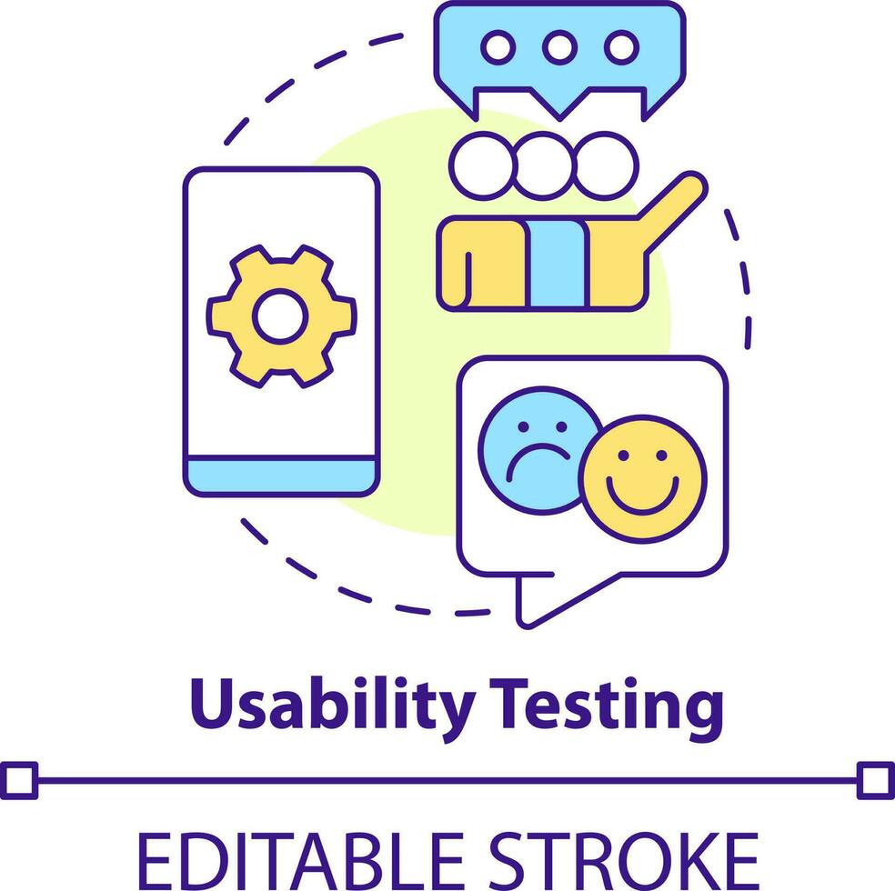 Usability testing concept icon. Users feedback. Mobile first design ... Usability testing concept icon. Users feedback. Mobile first design ...