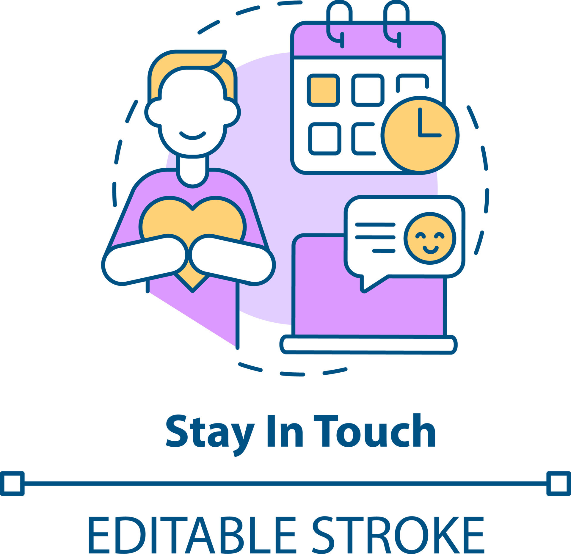 Stay in touch concept icon. Remember about your close ones. Keep in contact abstract idea thin ...