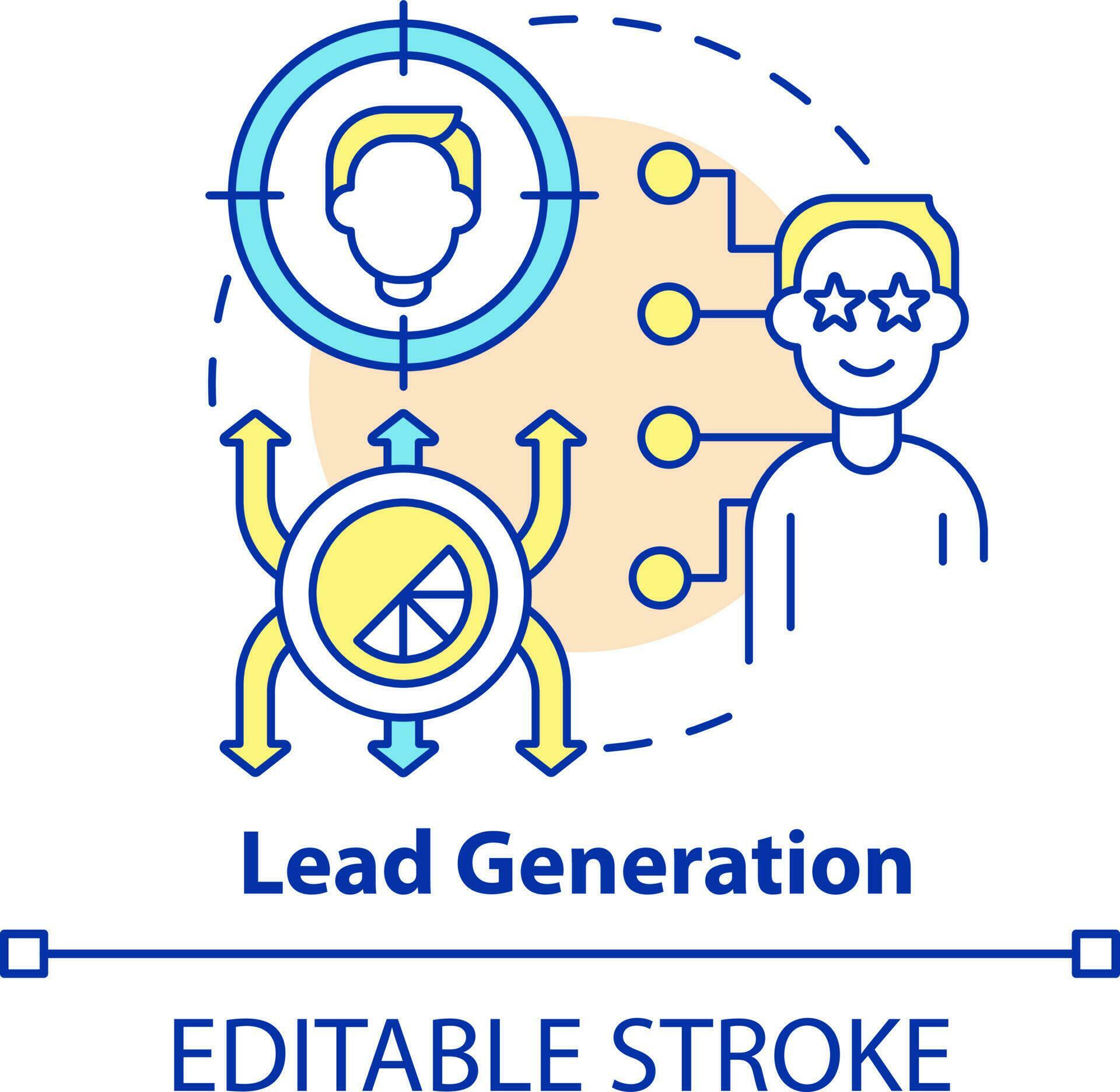 Lead generation concept icon. Collect customer data. Type of ...