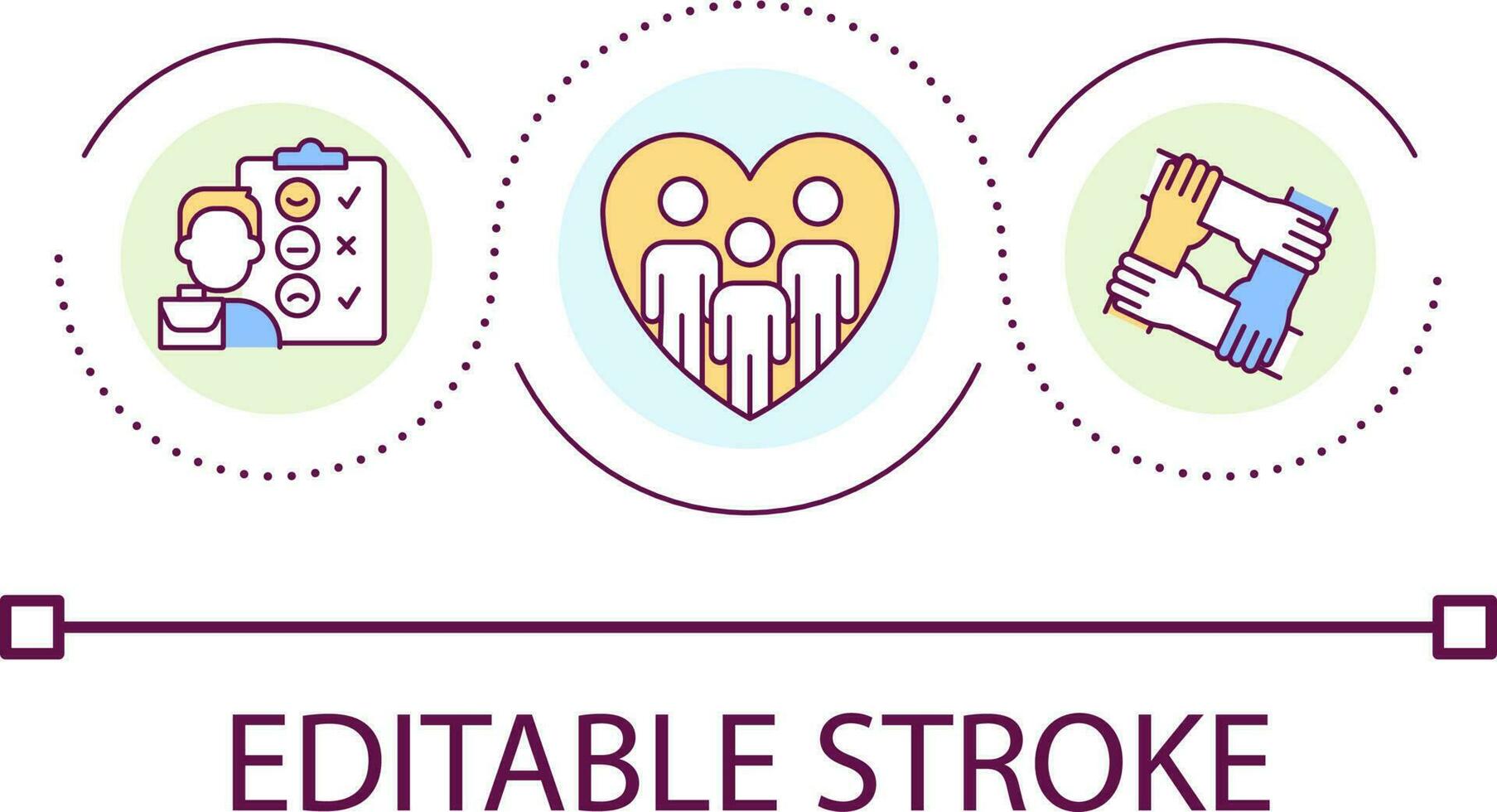 Supportive environment in workplace loop concept icon. Assess employee ... Supportive environment in workplace loop concept icon. Assess employee ...