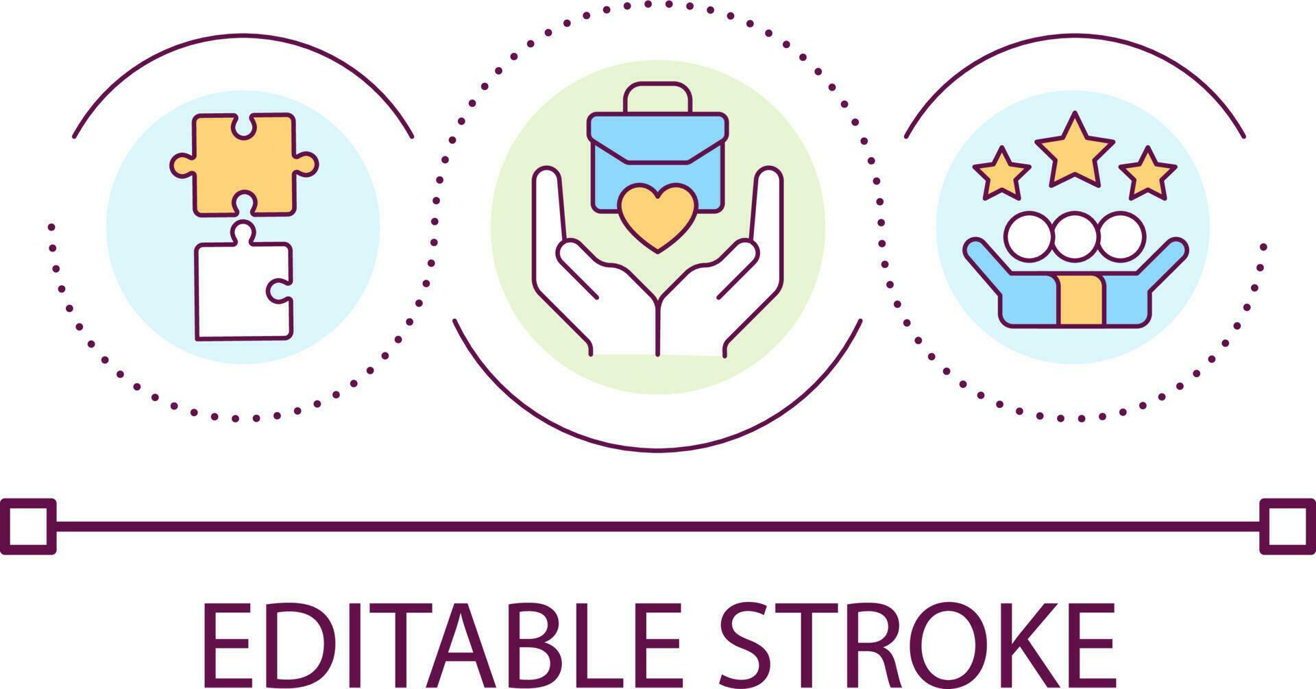Warm company culture loop concept icon. Equality and diverse workplace ... Warm company culture loop concept icon. Equality and diverse workplace ...