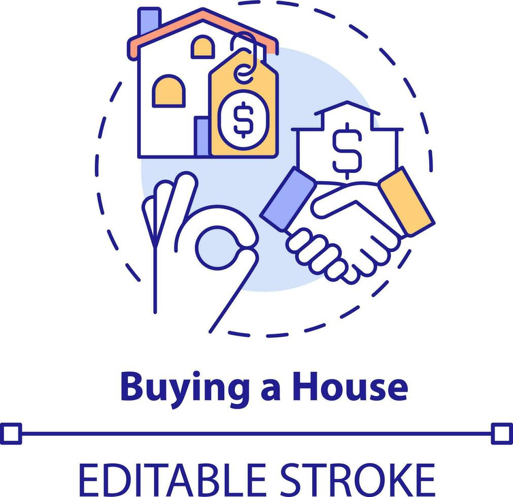 Buying House Concept Icon Life Skill Abstract Idea Thin Line