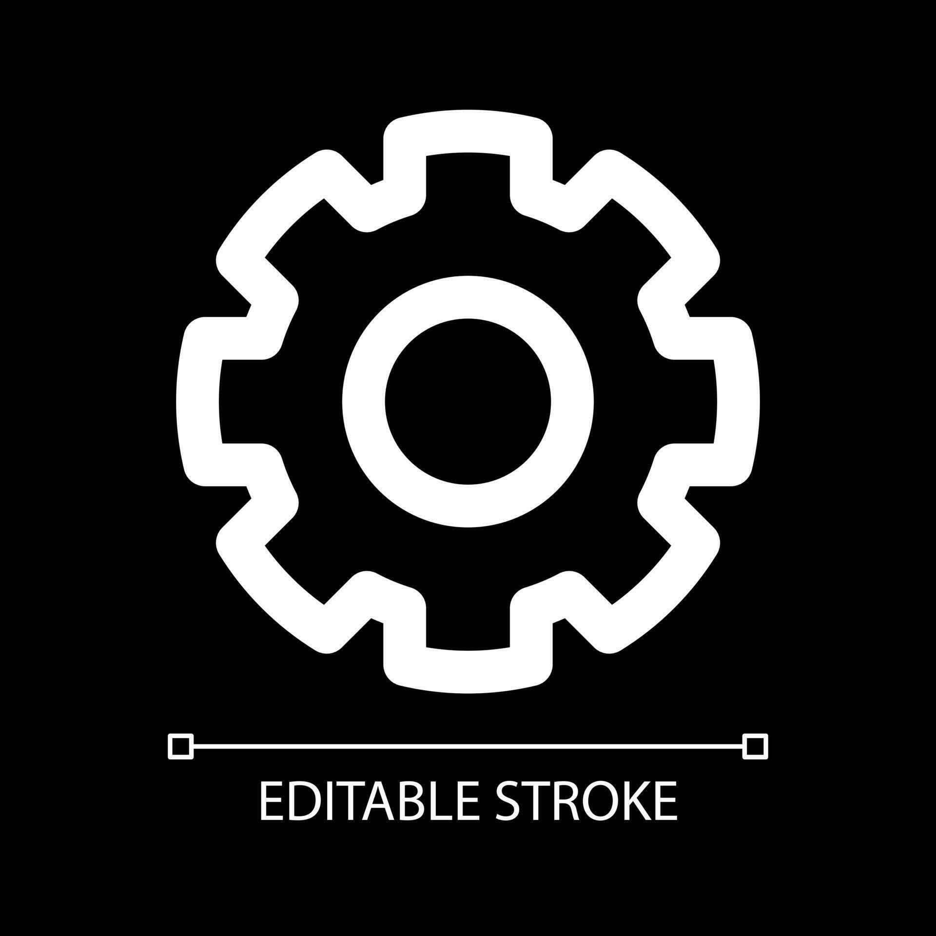 Settings White Linear Ui Icon For Dark Theme Customize Media Player Adjustment Tool Vector