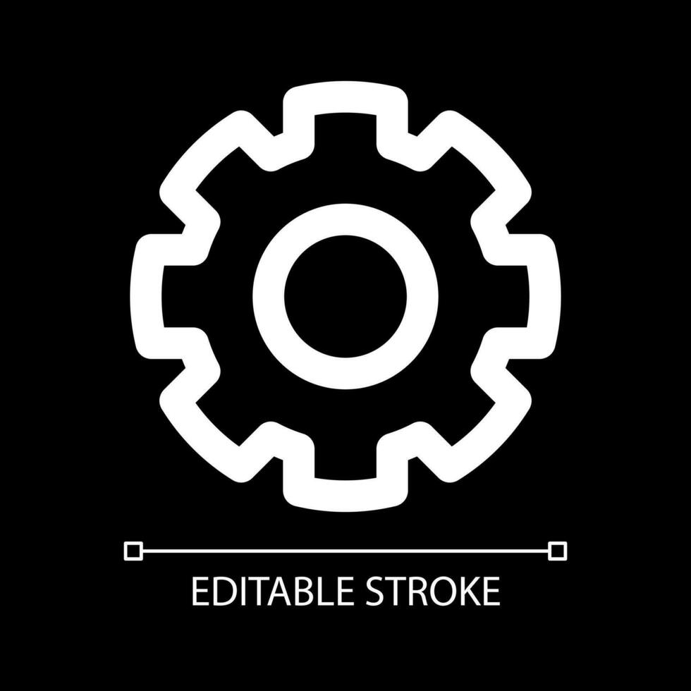 Settings white linear ui icon for dark theme. Customize media player. Adjustment tool. Vector ...