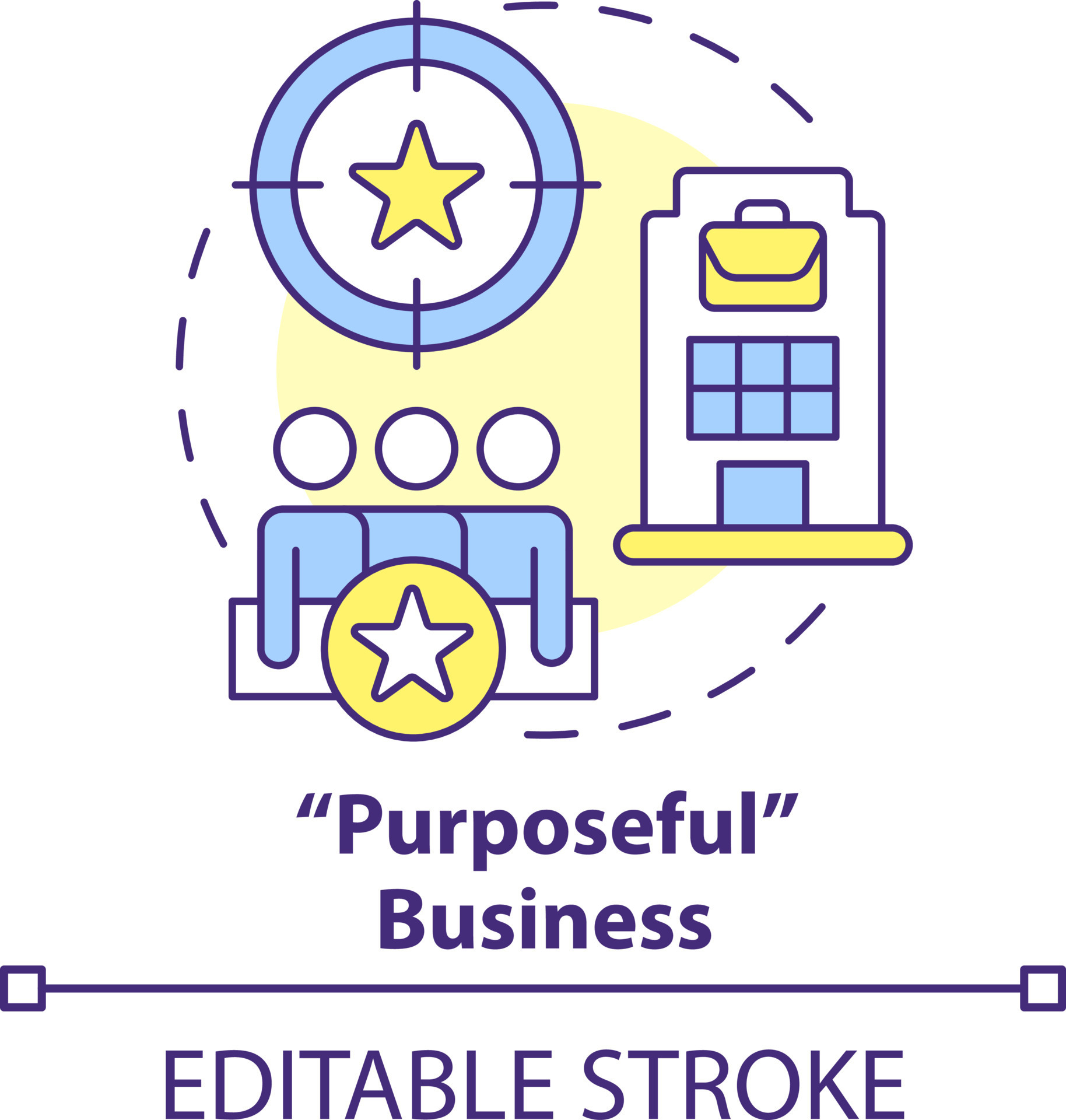 Purposeful business concept icon. Brand image. Punditized business ... Purposeful business concept icon. Brand image. Punditized business ...
