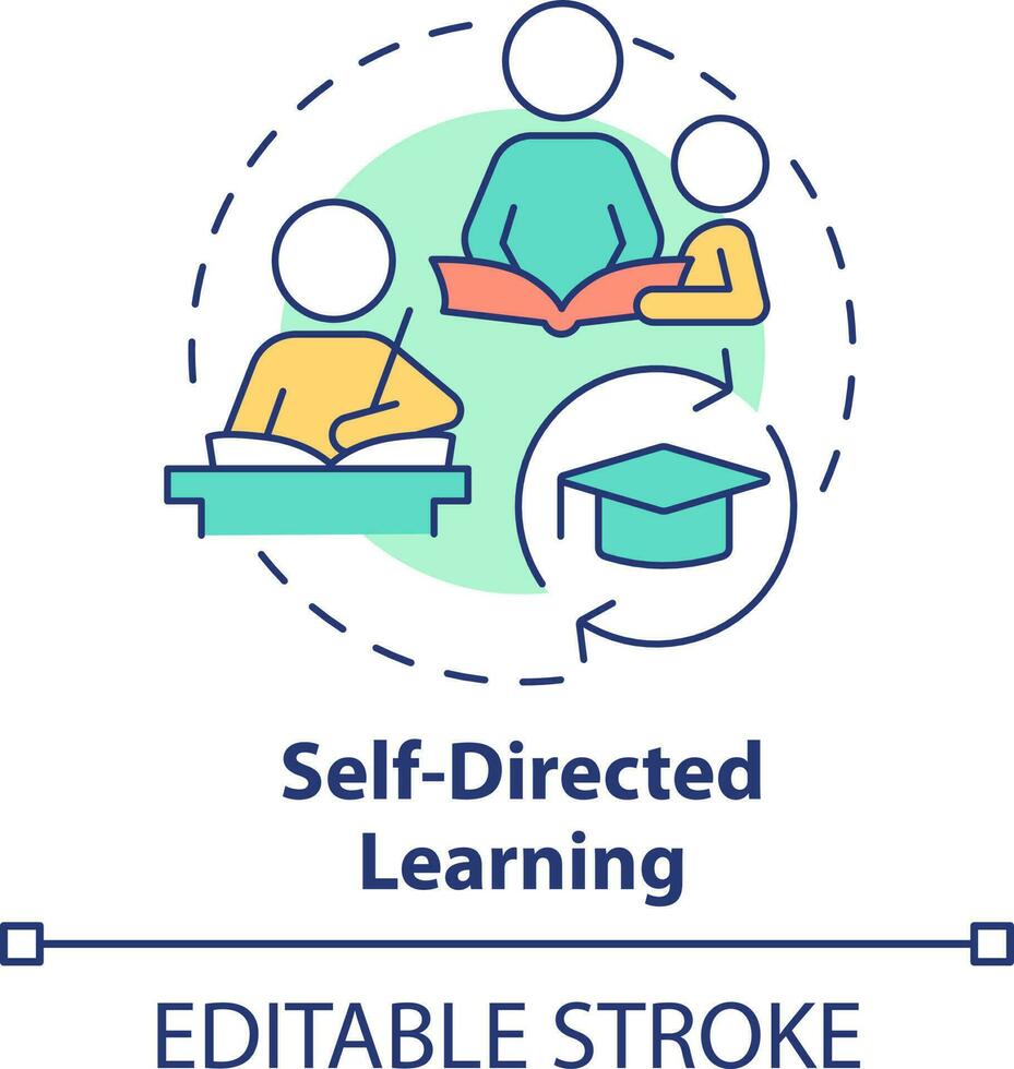 Self-directed learning concept icon. Child development basic abstract ...