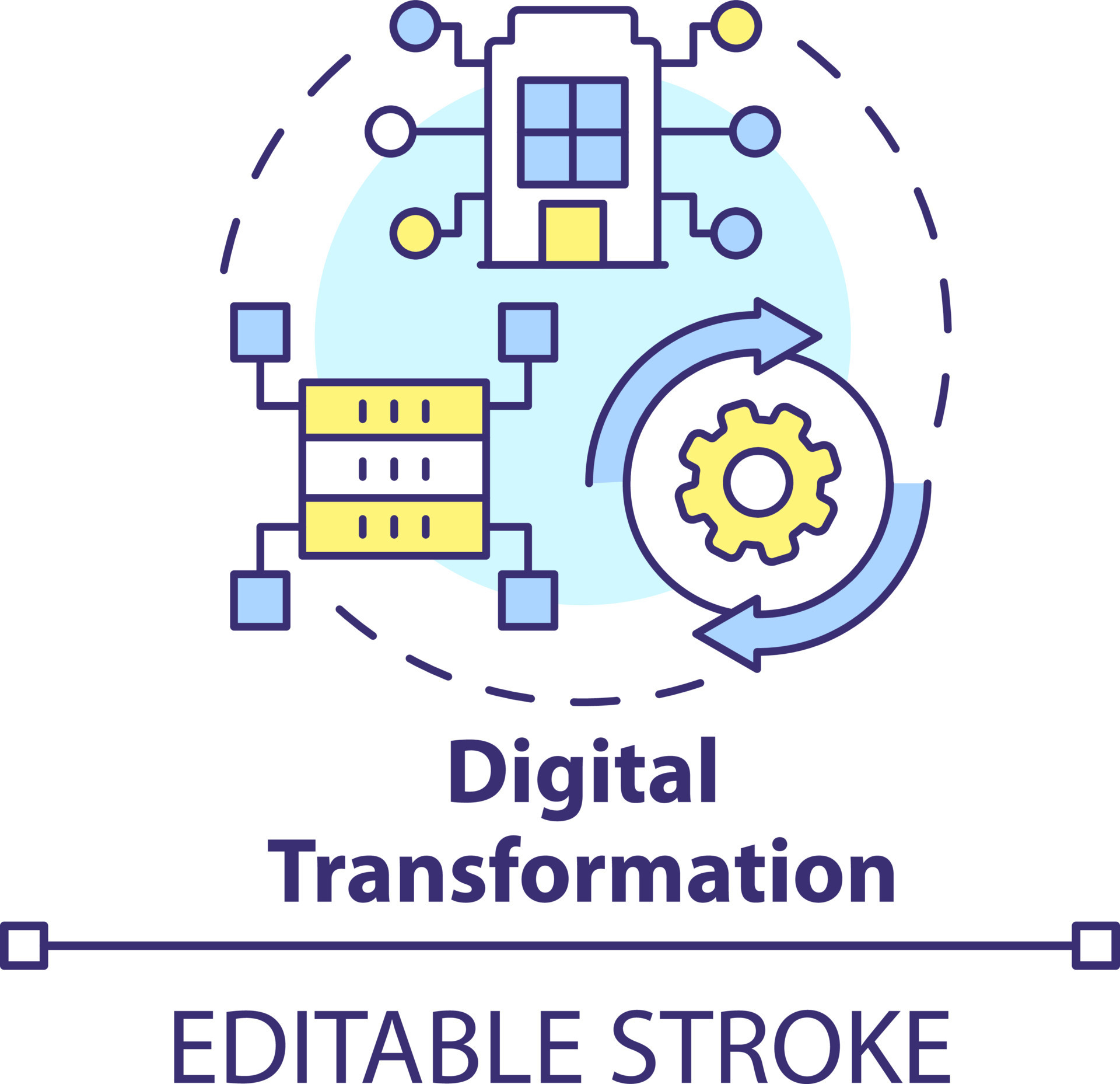 Digital Transformation Concept Icon It Modernization Business Trend Abstract Idea Thin Line