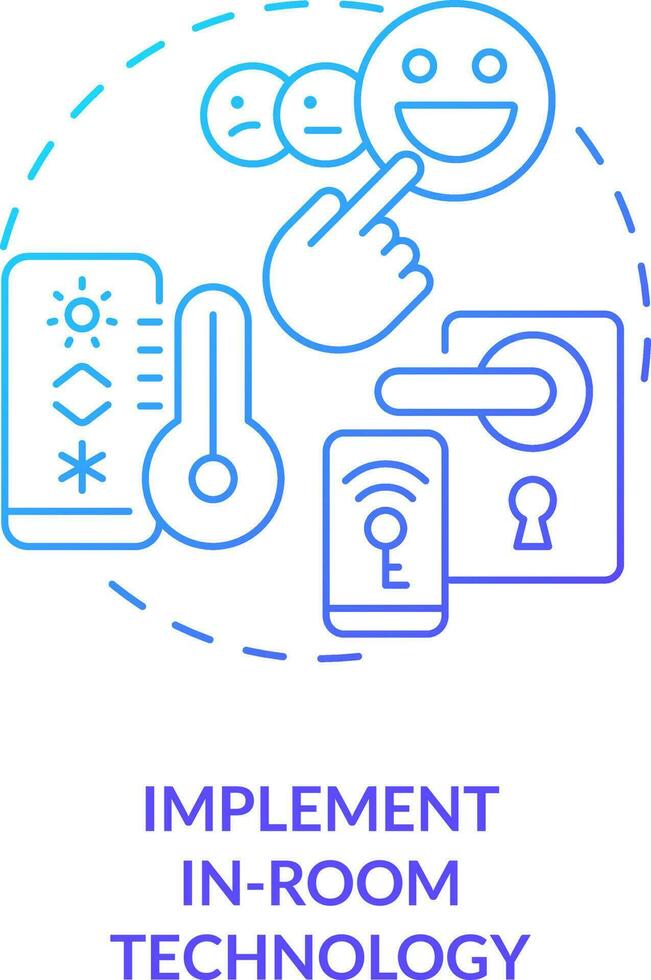 Implement In Room Technology Blue Gradient Concept Icon Maintaining