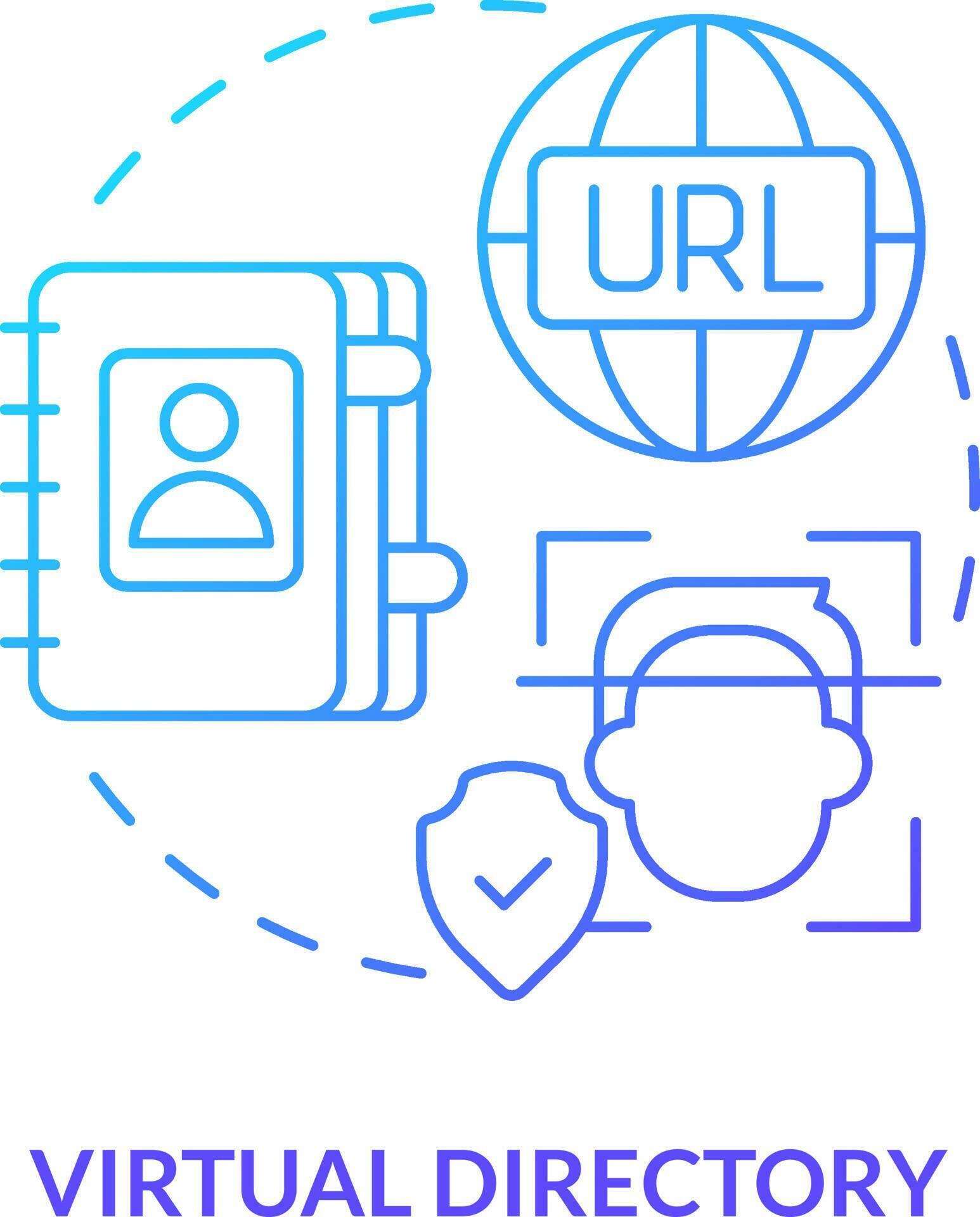 Virtual Directory Blue Gradient Concept Icon Directory Service Abstract Idea Thin Line