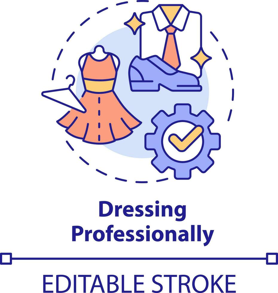 Dressing professionally concept icon. Job interview success abstract ...