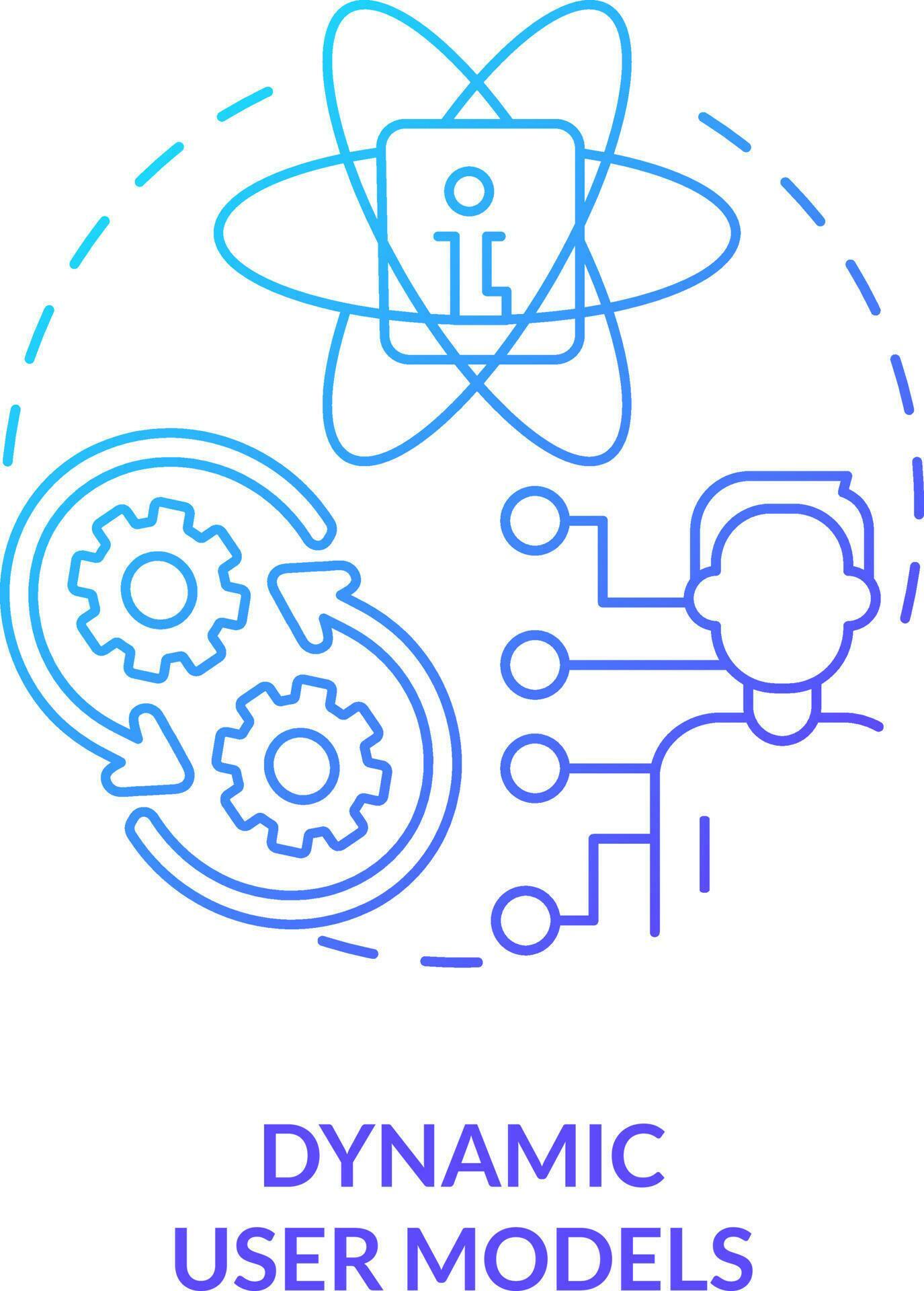 Dynamic User Models Blue Gradient Concept Icon Human Computer
