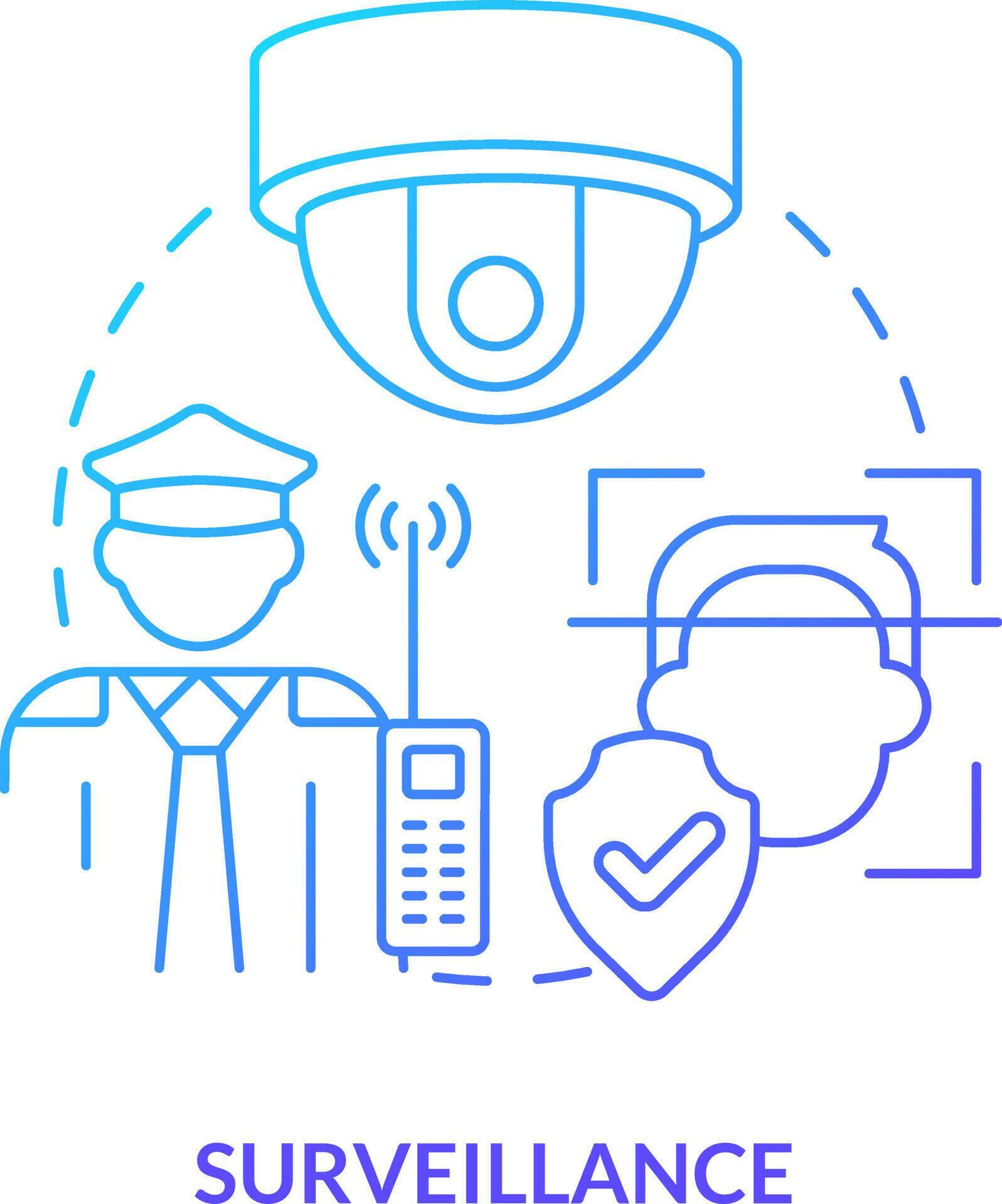 Surveillance Blue Gradient Concept Icon Physical Security Framework Abstract Idea Thin Line