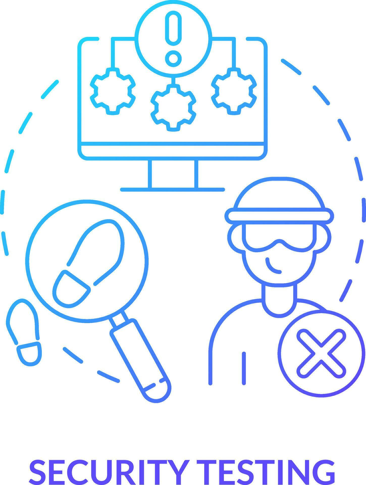Security testing blue gradient concept icon. Physical security plan ...