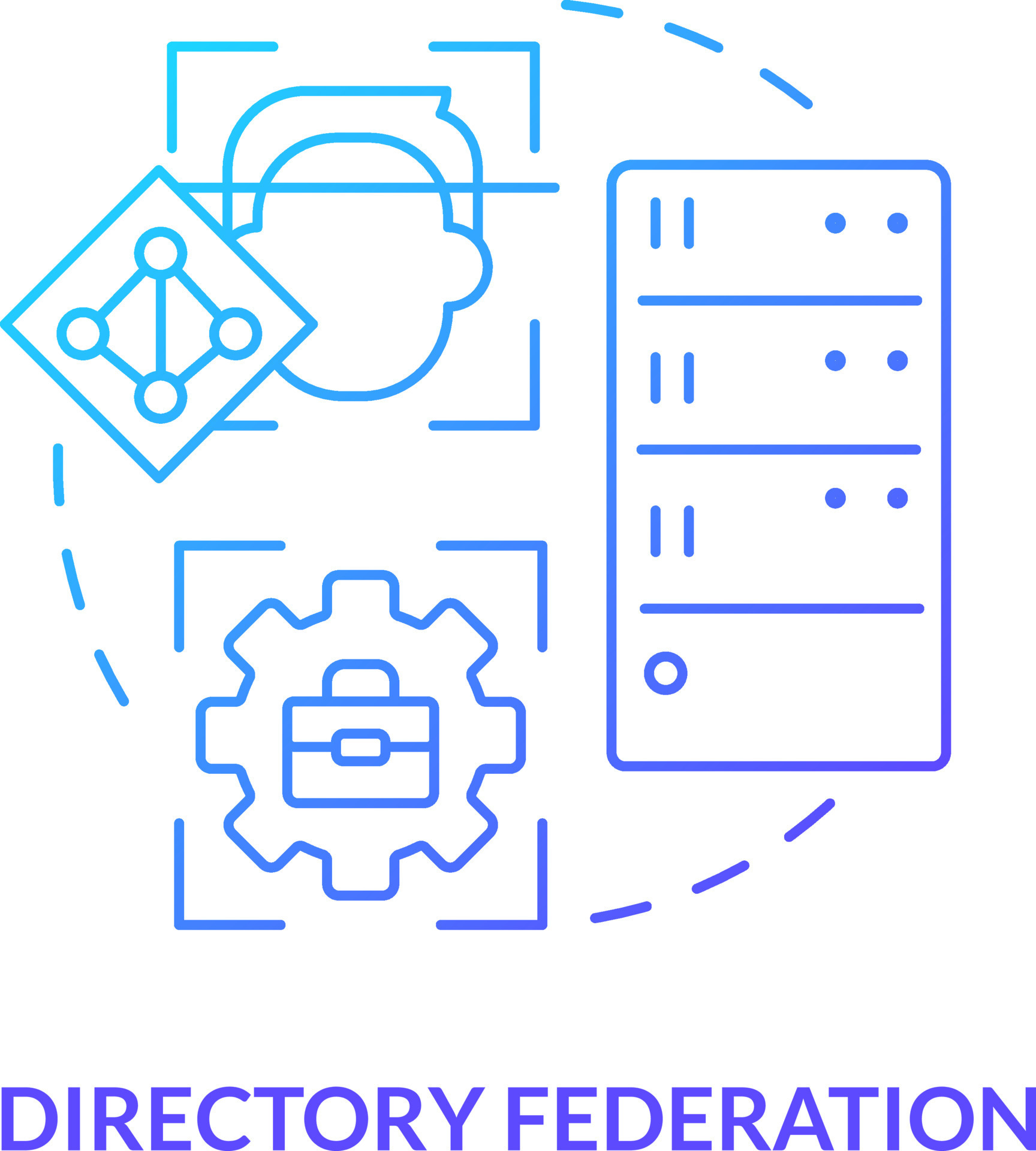 Directory Federation Blue Gradient Concept Icon Directory Service