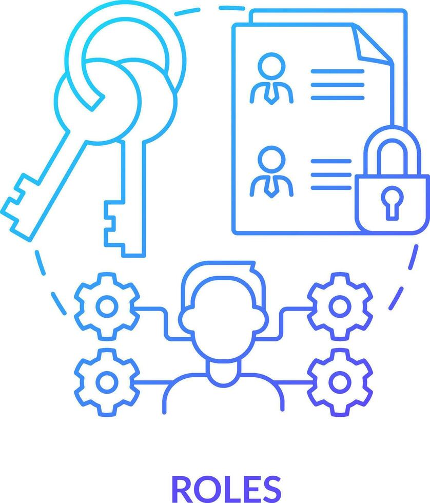 Roles Blue Gradient Concept Icon Identity Management Capability