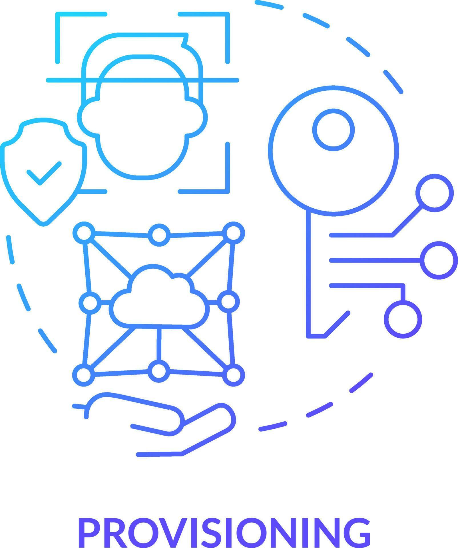 Provisioning Blue Gradient Concept Icon Management Of Identities Abstract Idea Thin Line
