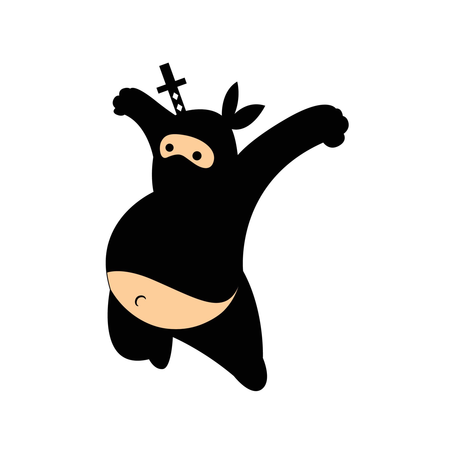 Fat Ninja with Cute Pose Cartoon. Vector Icon Illustration, Isolated on White Background ...