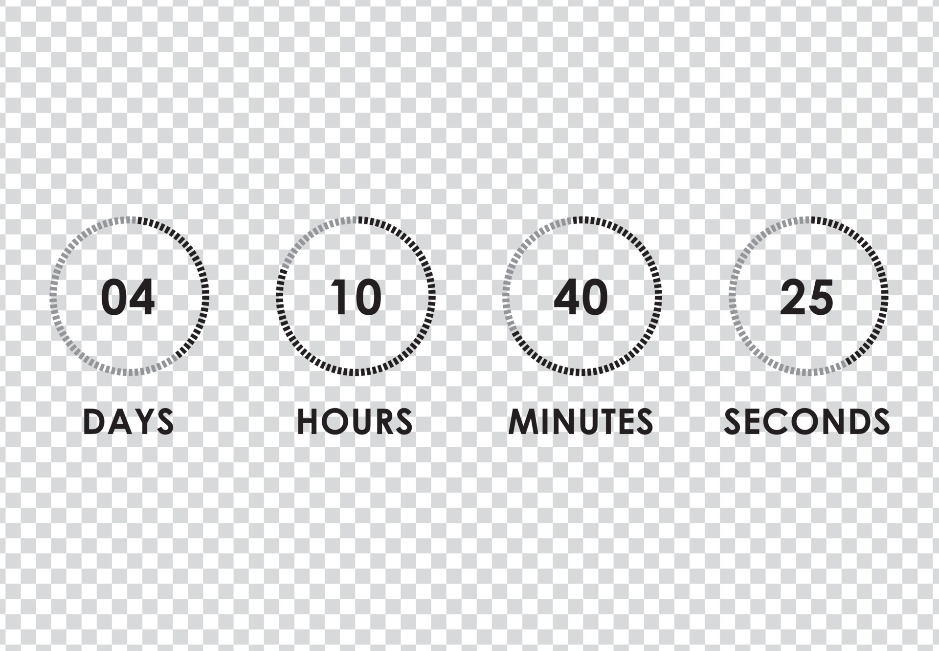 Countdown Circle Clock Counter Timer Vector Illustration On Background
