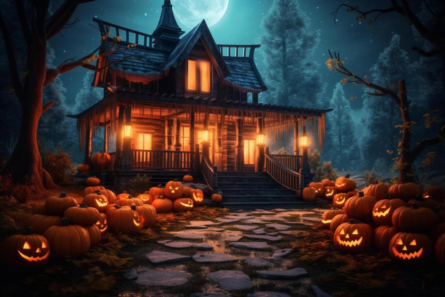 Haunted house on halloween celebration concept. Spooky house halloween ... Haunted house on halloween celebration concept. Spooky house halloween ...