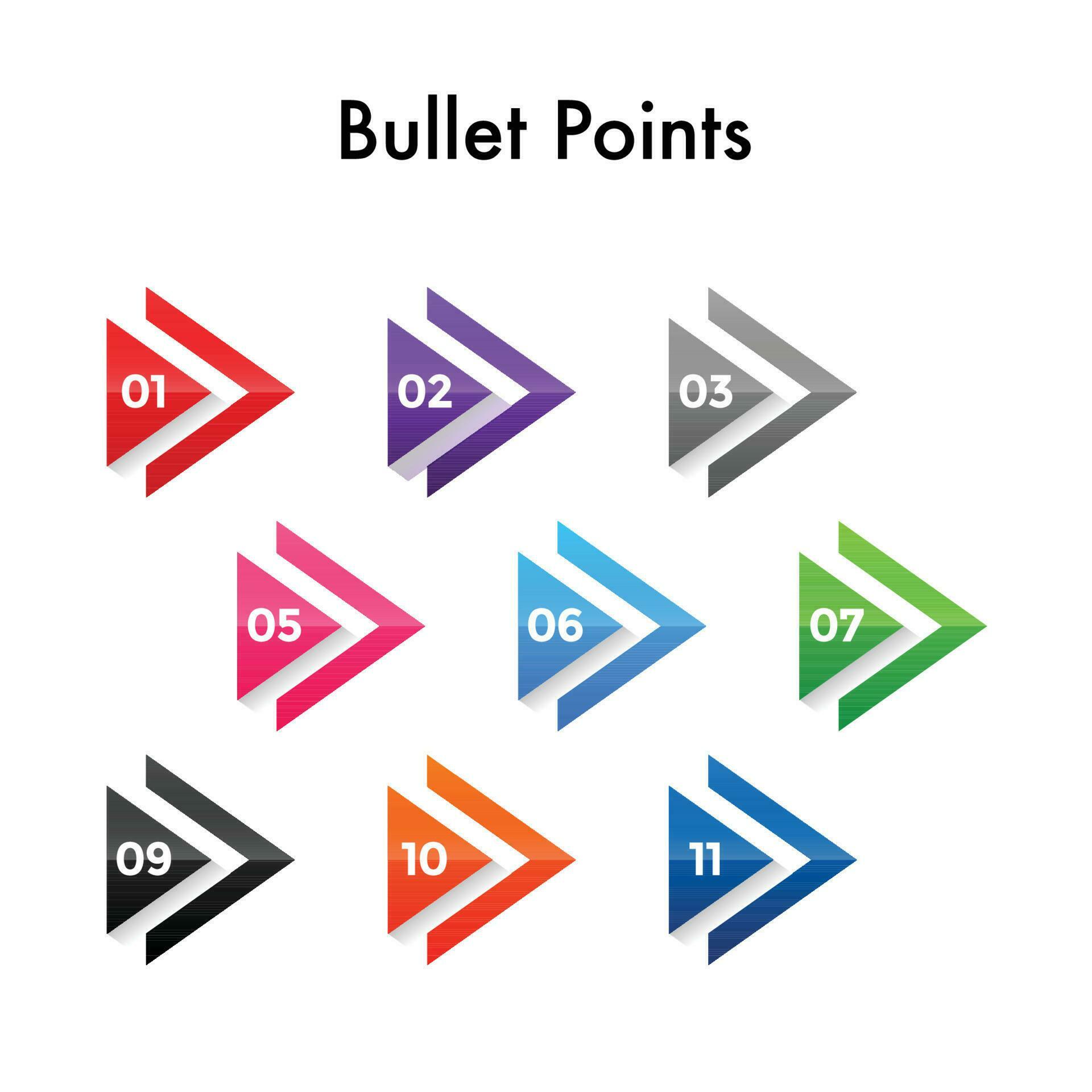 multi color bullet points vector 24058771 Vector Art at Vecteezy