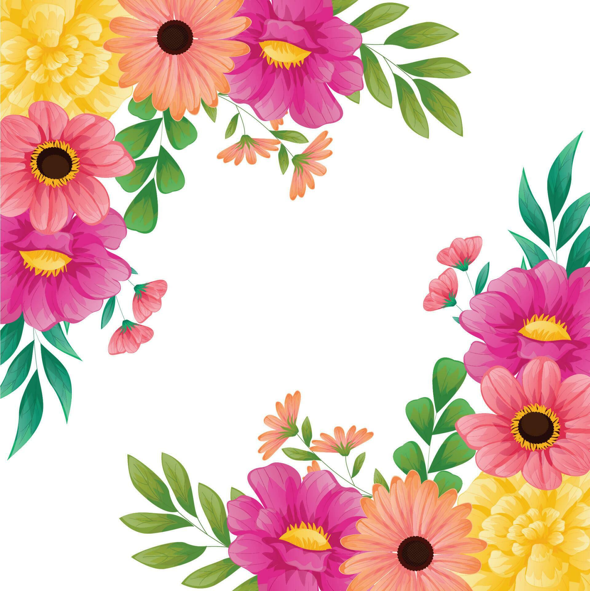 spring flowers border vector 24058774 Vector Art at Vecteezy