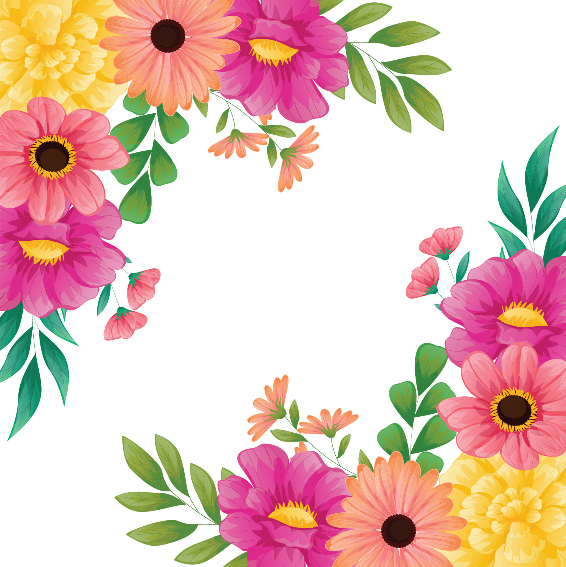 spring flowers border vector 24058774 Vector Art at Vecteezy