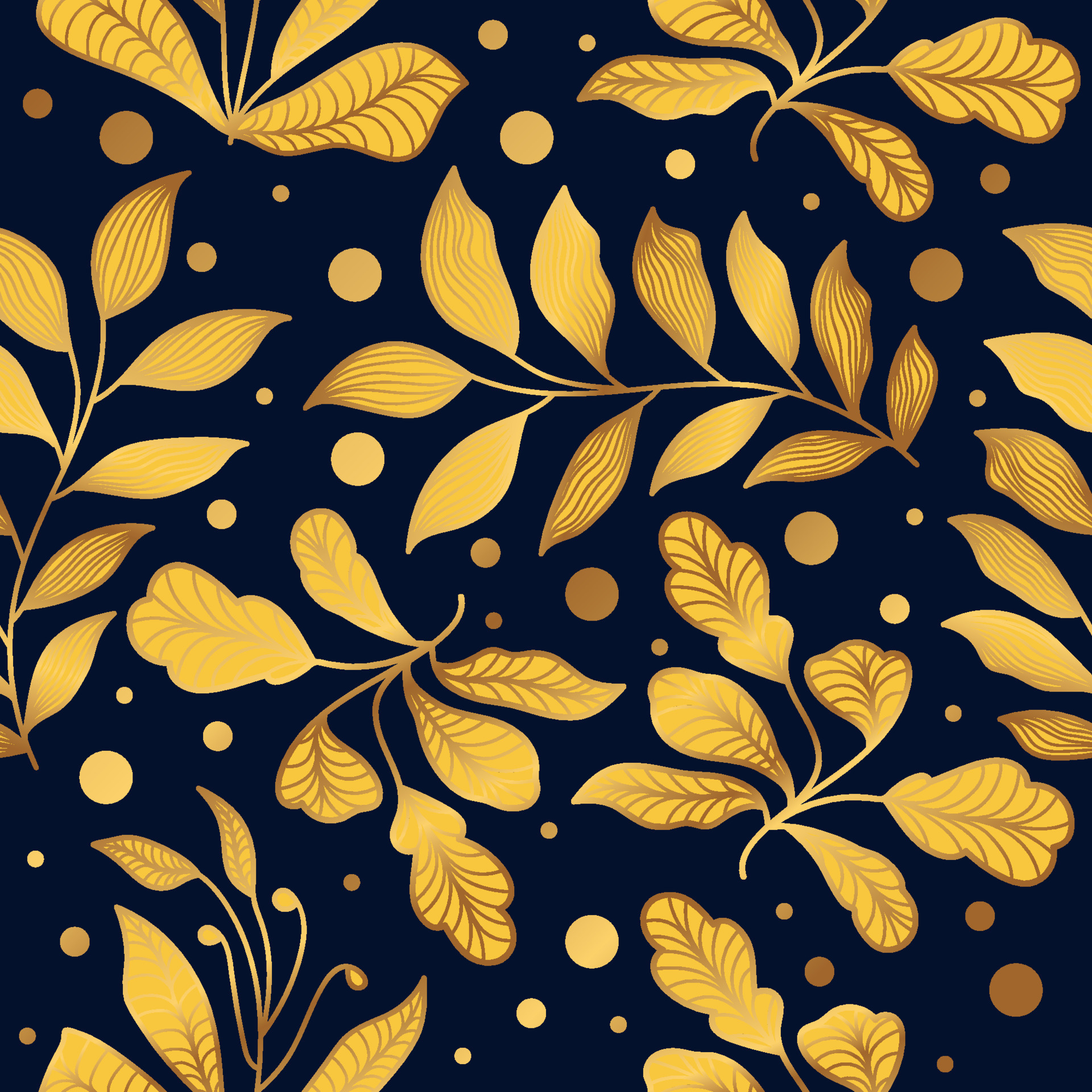 Luxurious and Elegant Gold Flower Pattern. Hand Drawn Seamless Floral Pattern for Fashion ...
