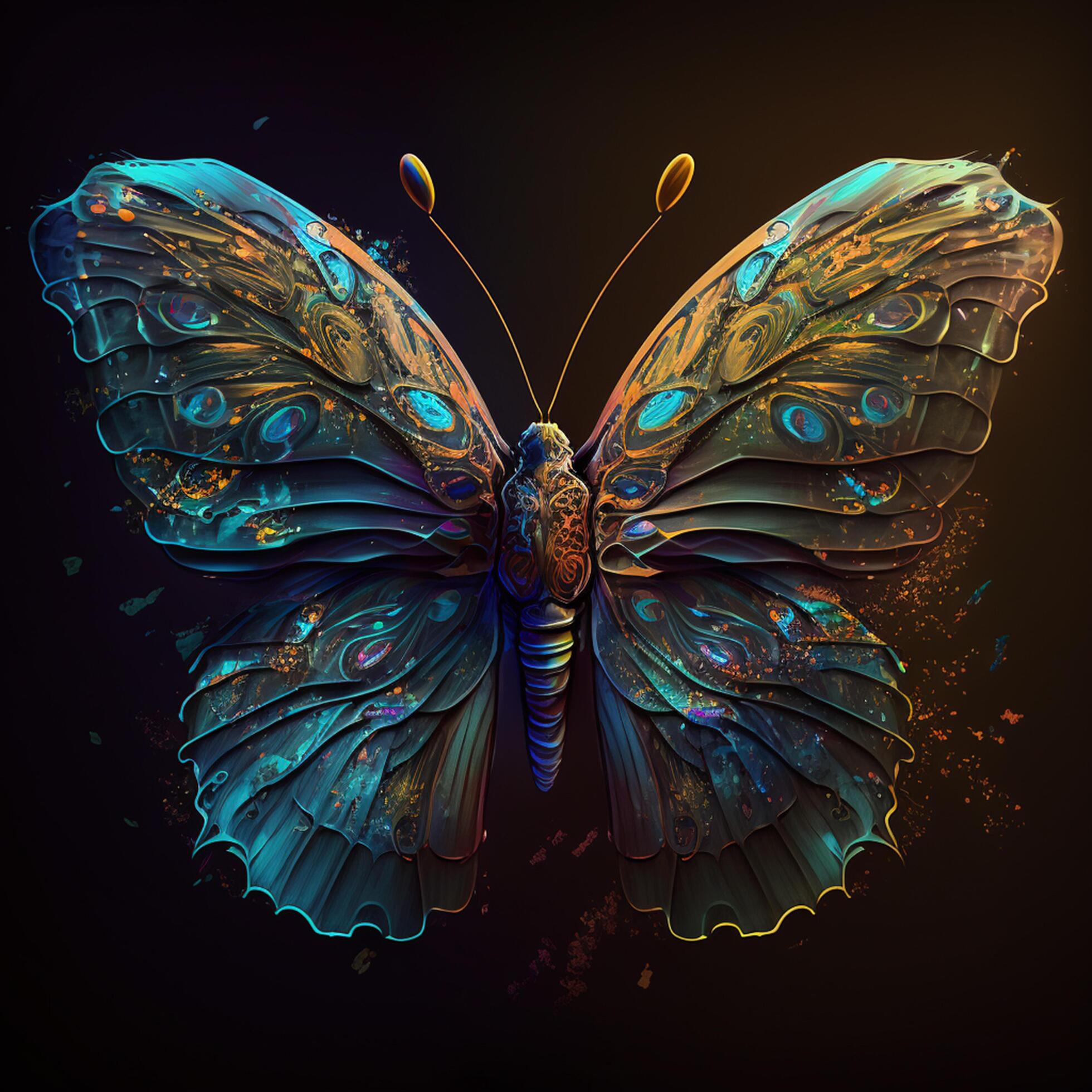 Beautiful close-up illustration of a hyper-realistic butterfly AI ... Beautiful close-up illustration of a hyper-realistic butterfly AI ...