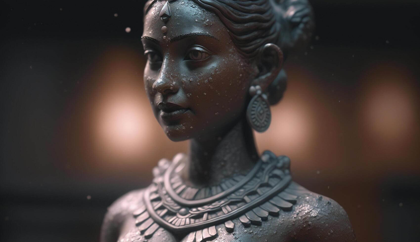 A Stunning Stone Sculpture of Ahalya, Wife of the Seer Gautam, Depicted in Exquisite Detail ...