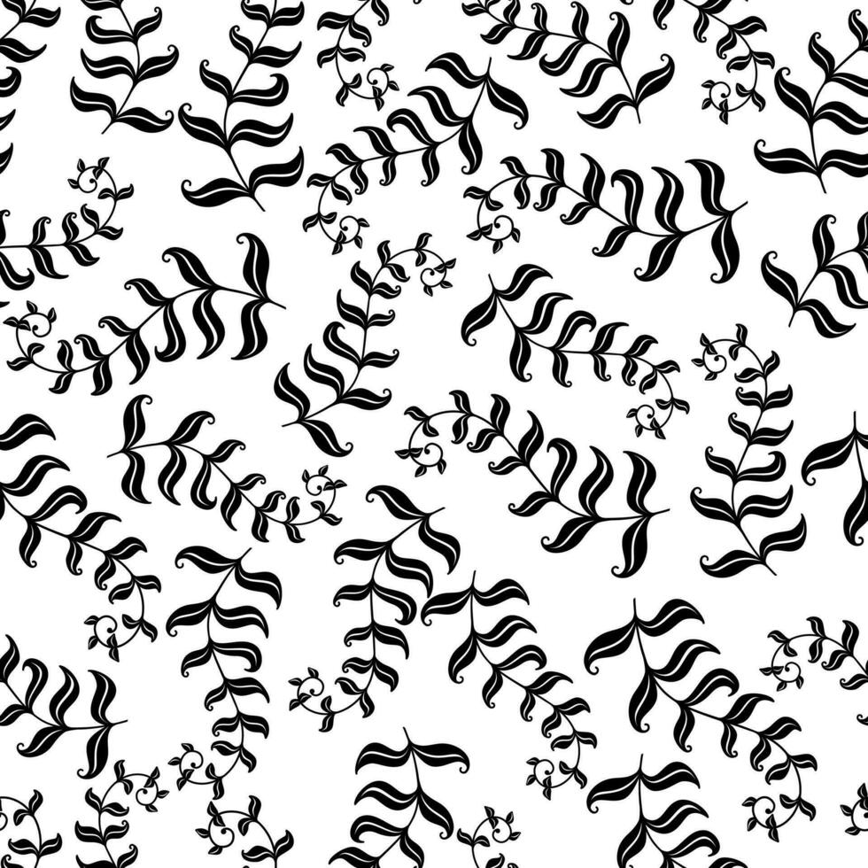 Simple Black Leaves Seamless Pattern 24065721 Vector Art At Vecteezy