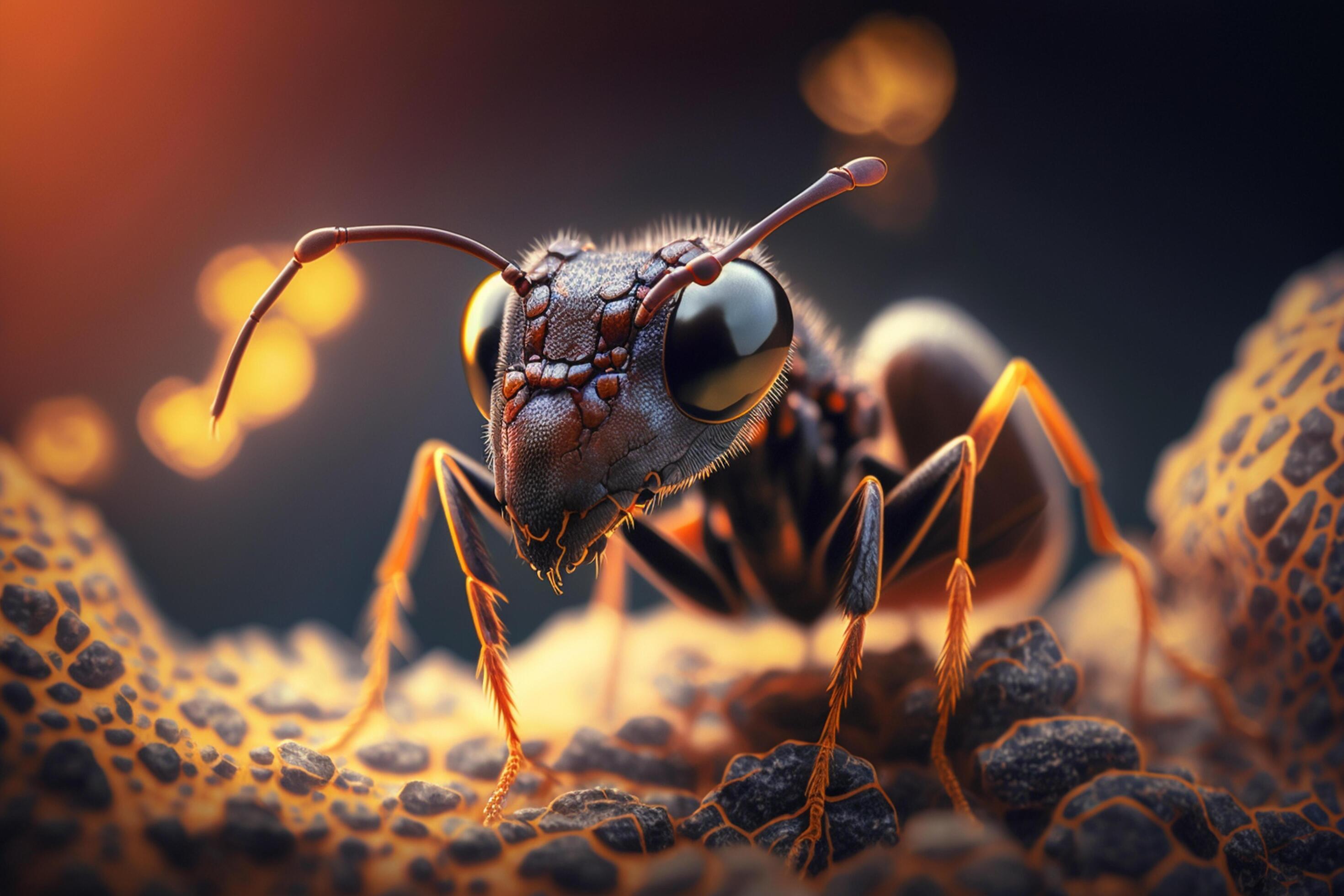 Magnified Close-up of an Ant Examining the Intricacies of Nature ... Magnified Close-up of an Ant Examining the Intricacies of Nature ...