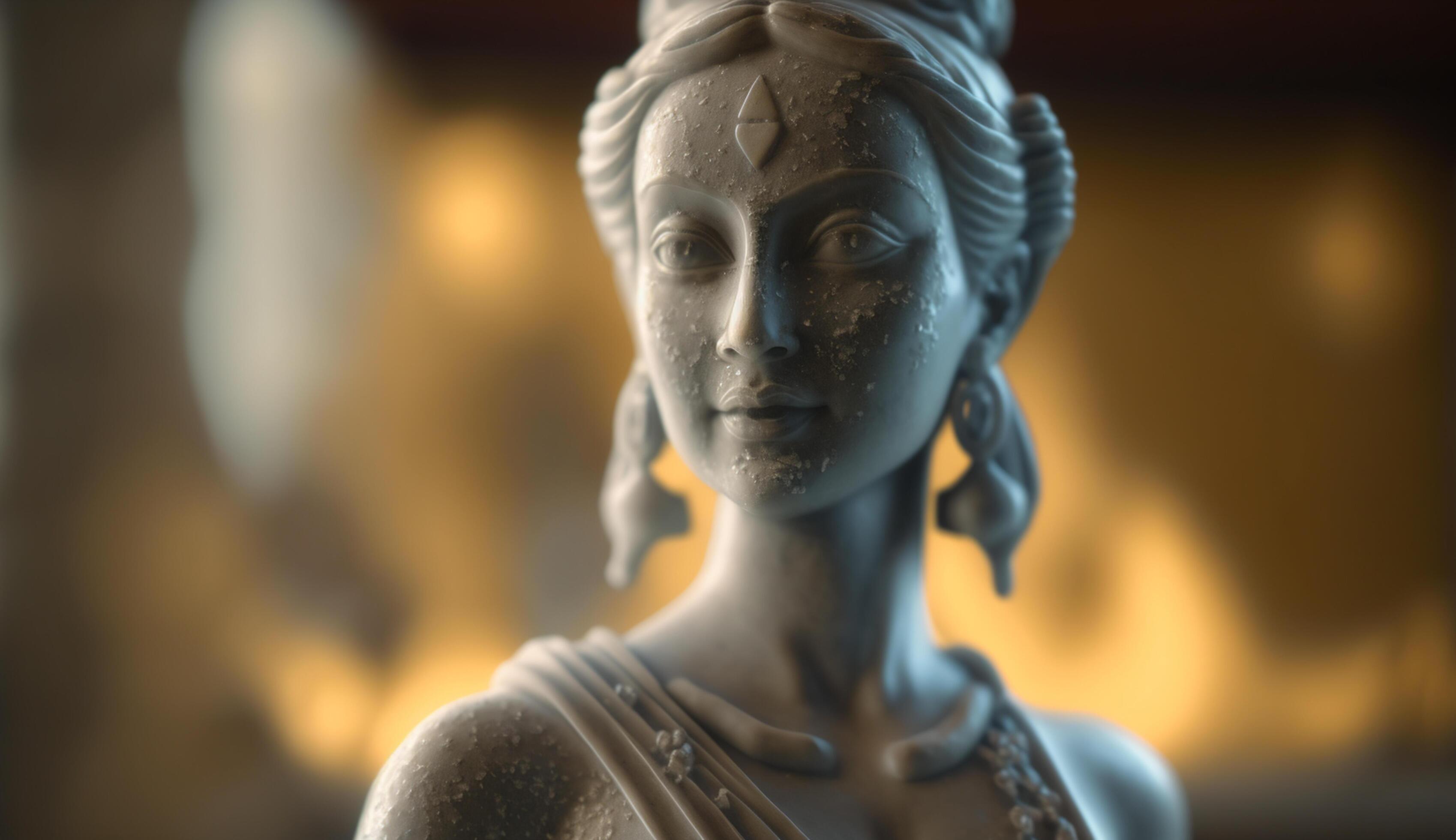 A Stunning Stone Sculpture of Ahalya, Wife of the Seer Gautam, Depicted in Exquisite Detail ...