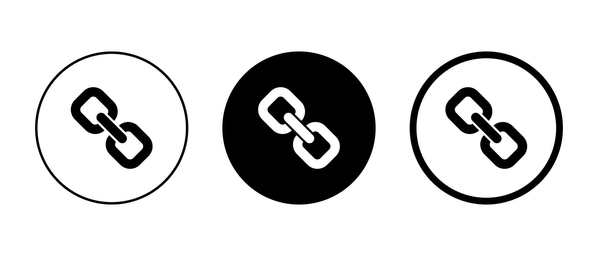 Chain Link Icon Vector Hyperlink Symbol Isolated On Circle Background